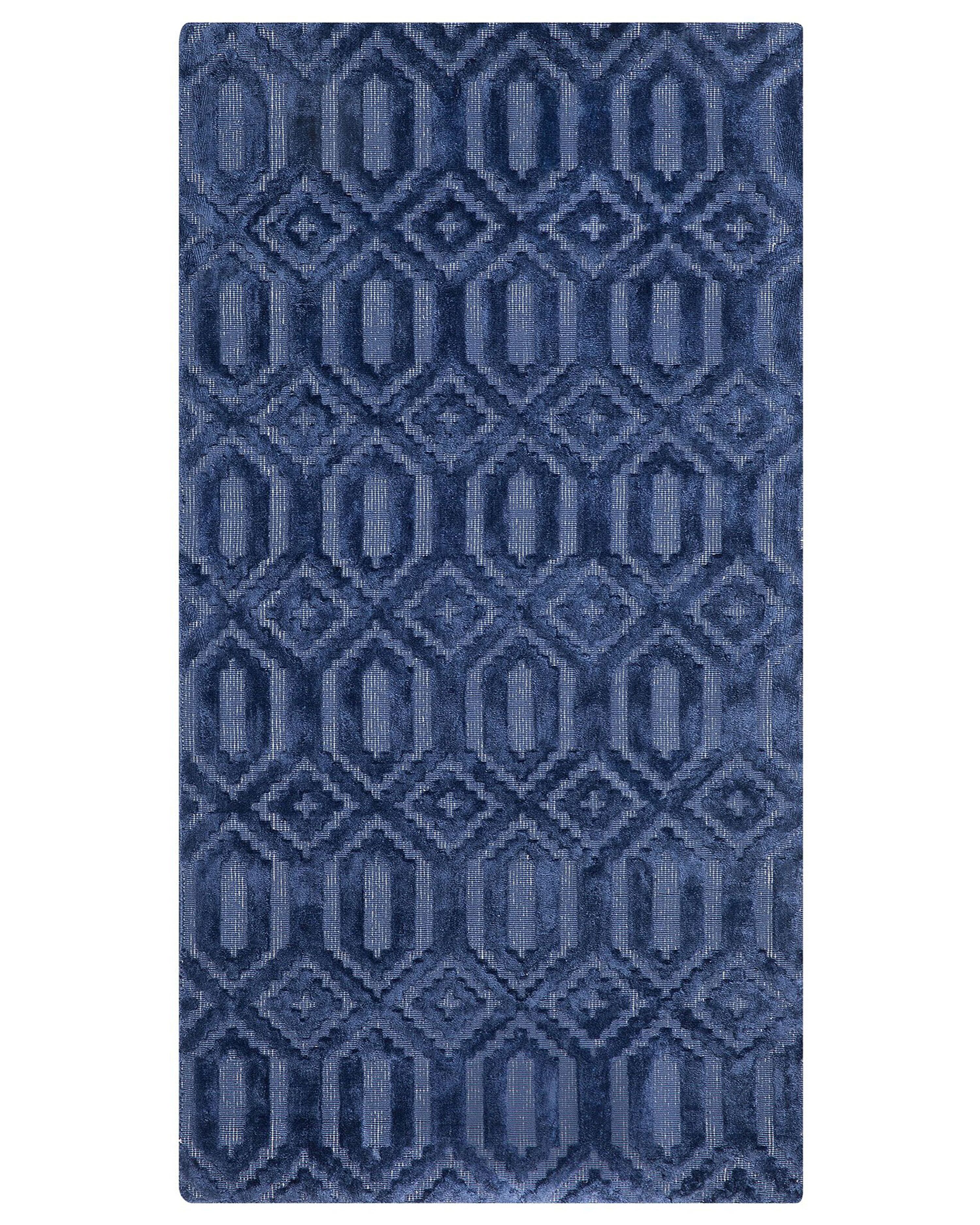 Tappeto blu scuro 80 x 150 cm a pelo corto ADATEPE | Beliani.it