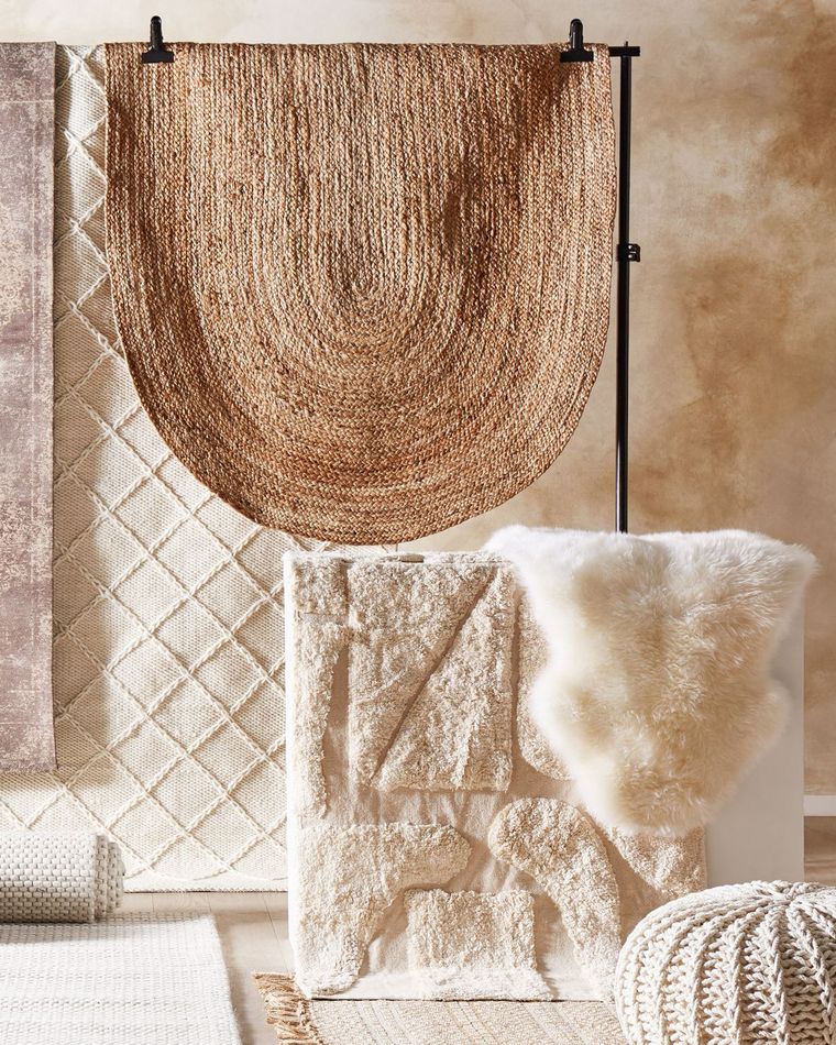 Oval Jute Area Rug 120 x 180 cm Beige DEMIRCI | Beliani.co.uk