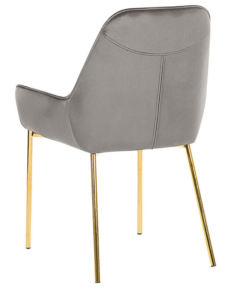Zestaw 2 krzeseł do jadalni welurowy szary LOVERNA | Beliani.pl