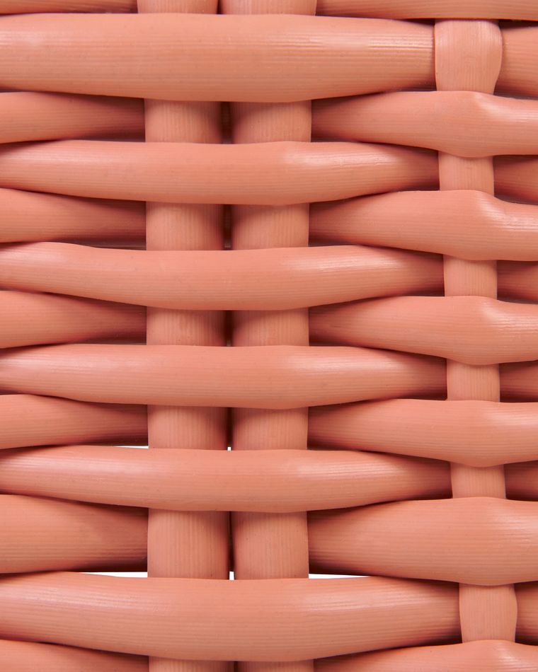 PE Rattan Garden Armchair with Ottoman Pink ARCILLE | Beliani.co.uk