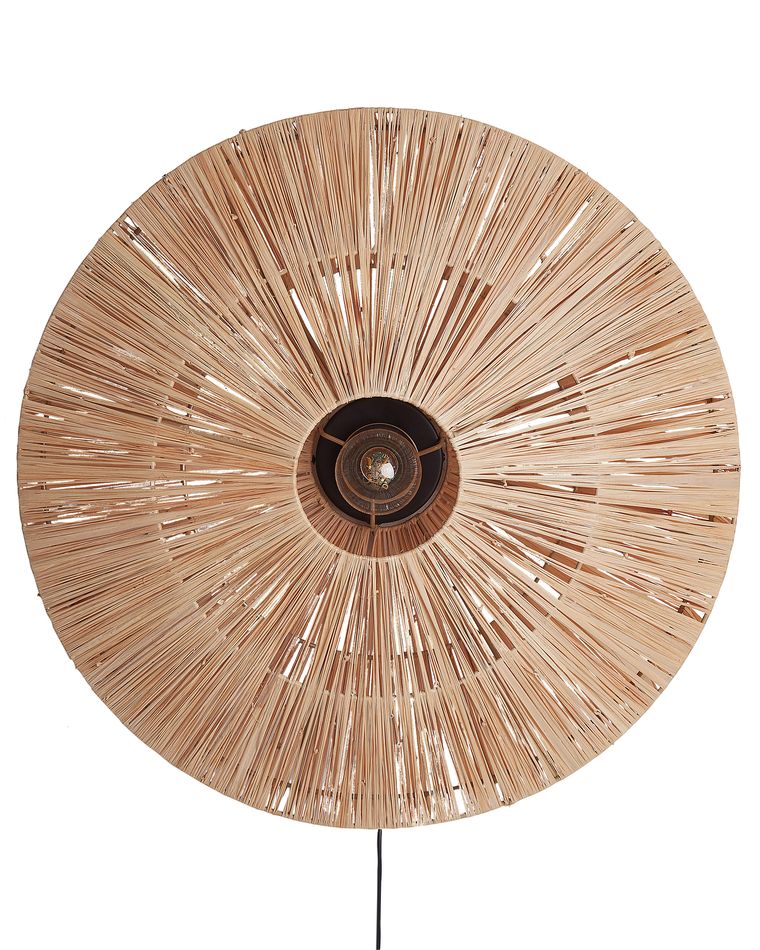 Straw Wall Lamp Natural LUMUT | Beliani.co.uk