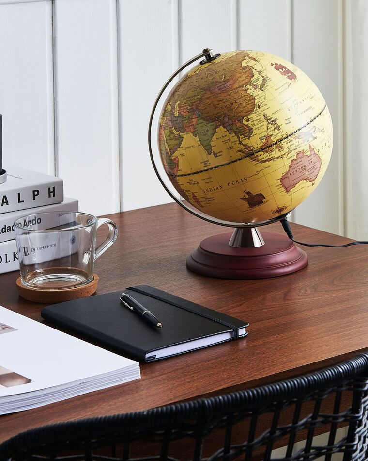 Globe terrestre jaune avec LED 30 cm VESPUCCI | Beliani.fr