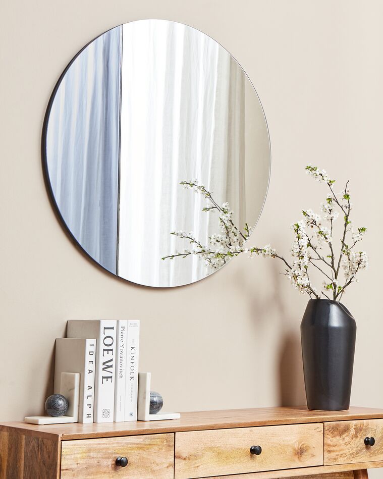 Espejo de pared redondo azul ⌀ 79 cm CHARRON | Beliani.es