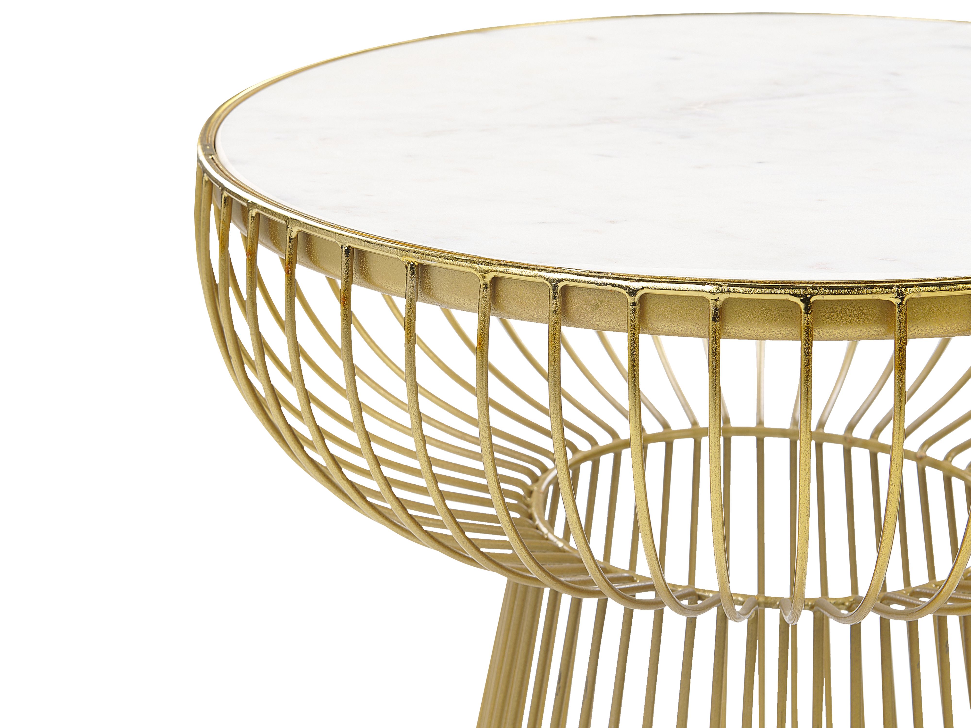 Sidebord hvid marmor med guld CHEYNES | Beliani.dk