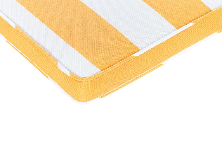 Set of 6 Outdoor Seat Pad Cushions Striped Pattern Yellow and White ...