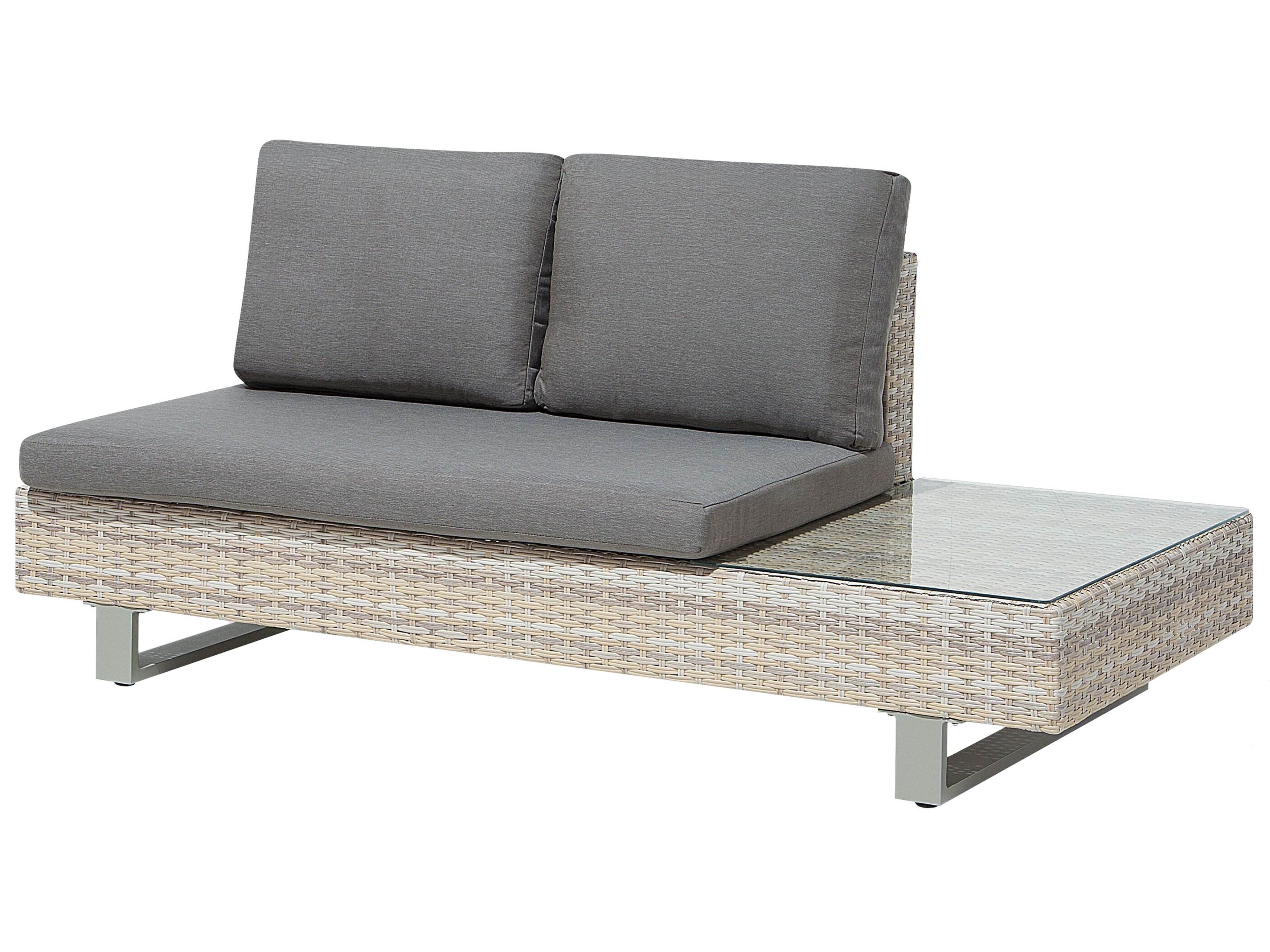5 Seater PE Rattan Garden Corner Sofa Set Grey LANCIANO | Beliani.co.uk