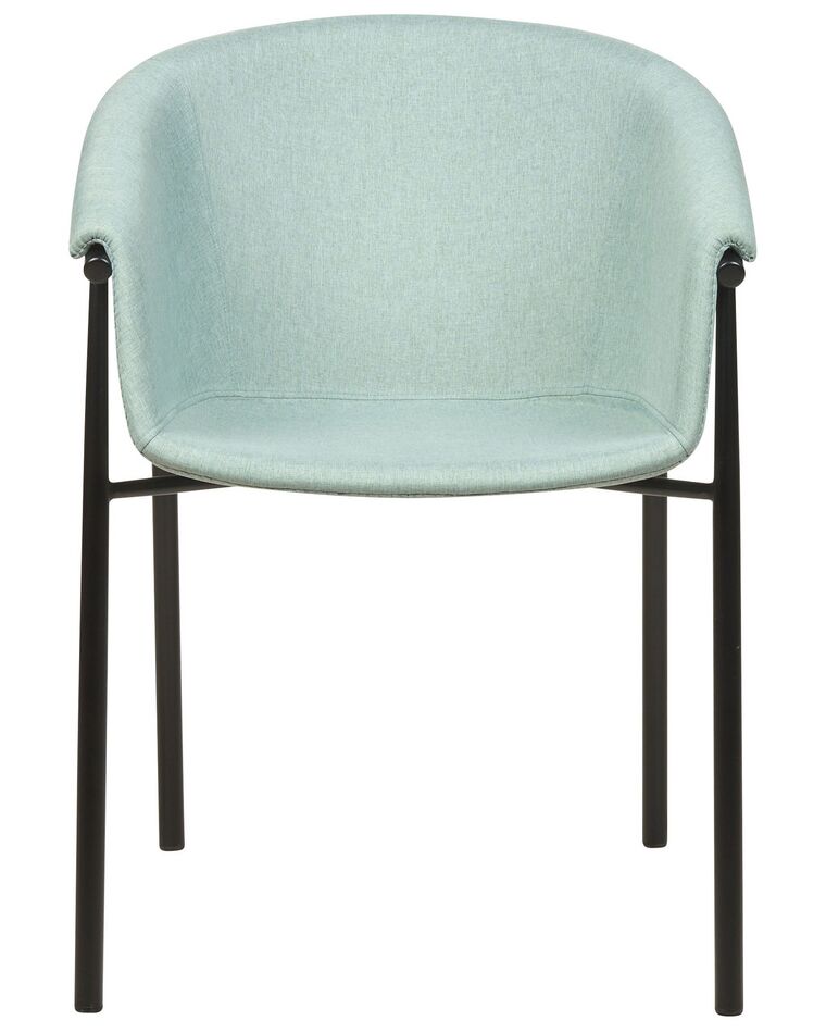 Set of 2 Fabric Dining Chairs Mint Green AMES | Beliani.co.uk