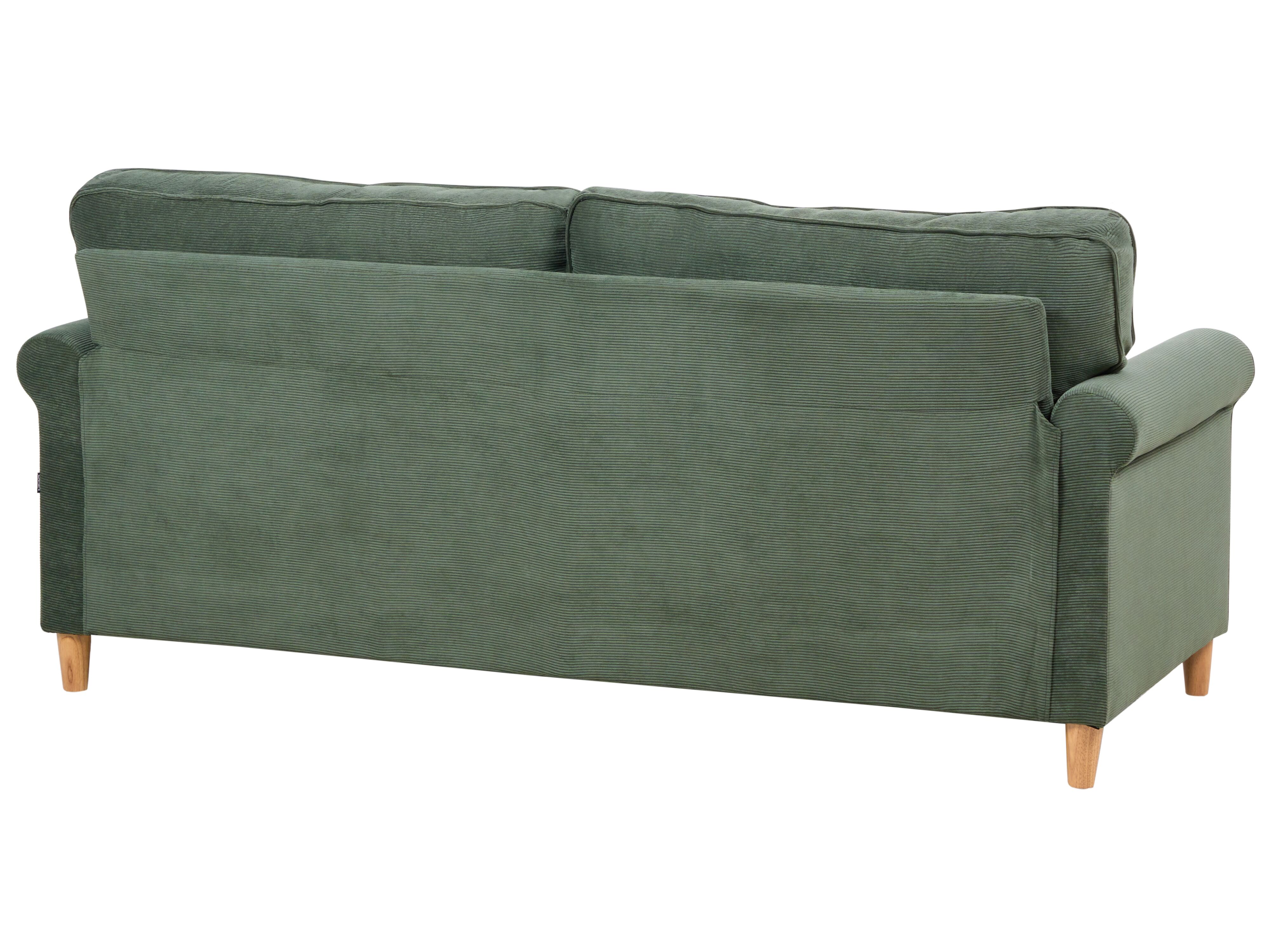 3 Seater Jumbo Cord Dark Green RONNEBY | Beliani.co.uk