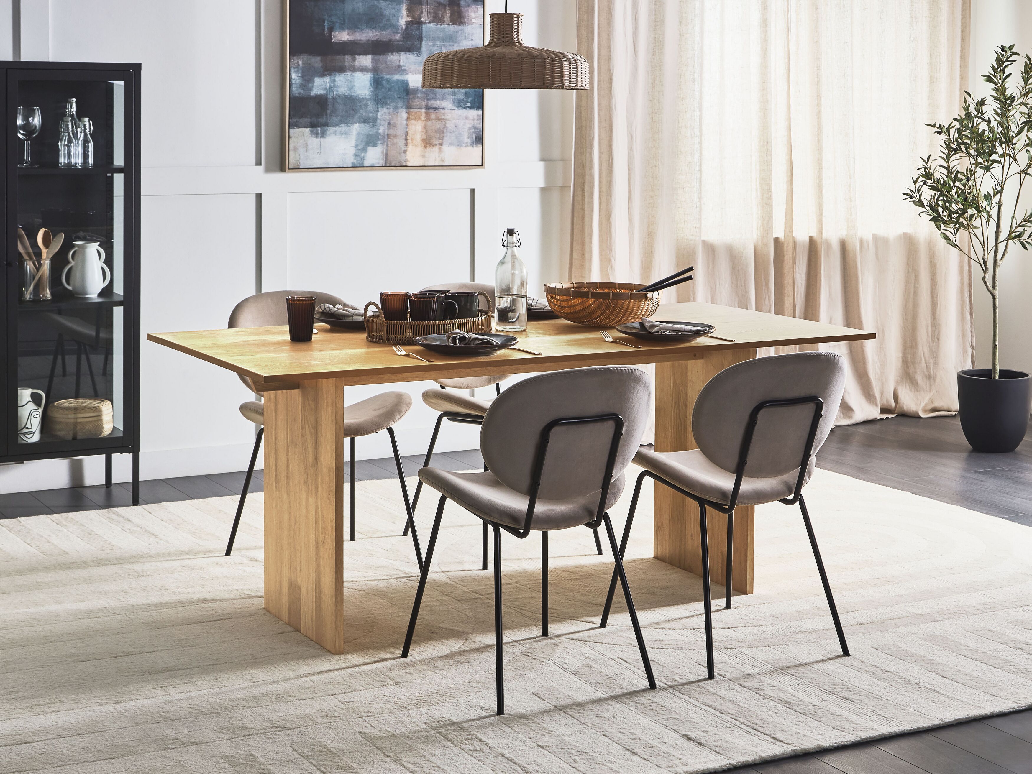 Esstisch 180 x 90 cm Helles Holz MOORA | Beliani.at