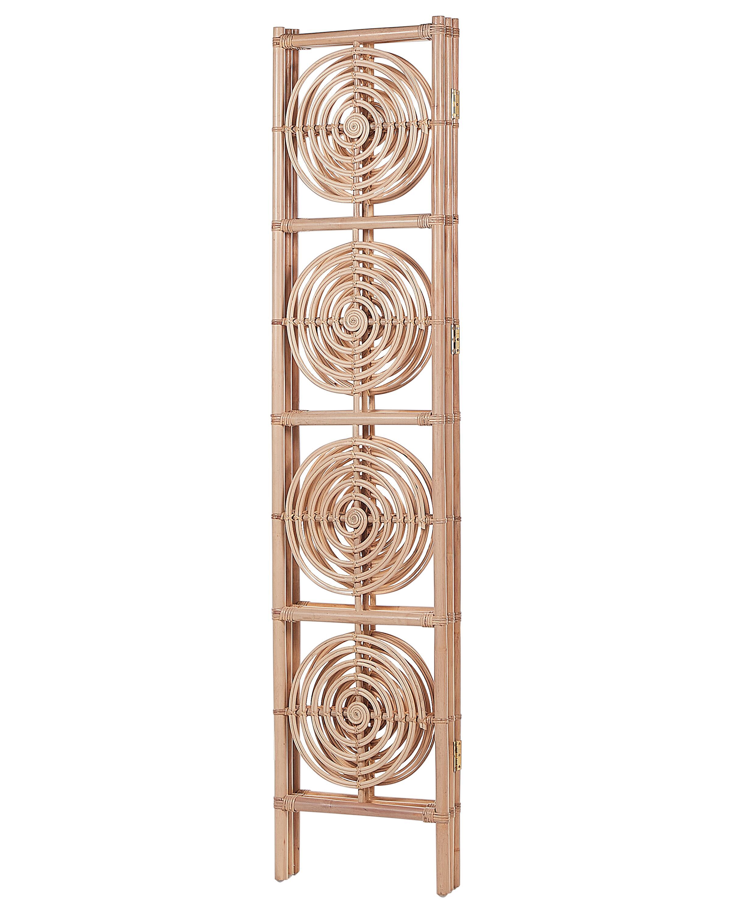 Folding Rattan 3 Panel Room Divider 117 x 180 cm Natural ALTAMURA ...