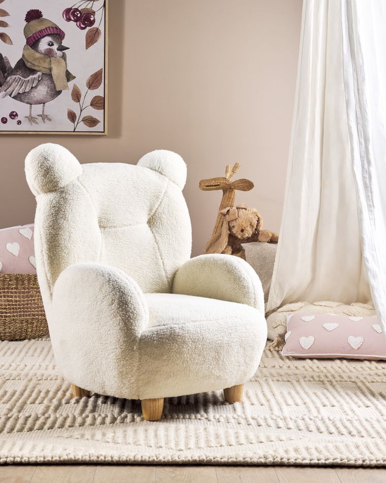 Teddy Kids Armchair Bear White MELBU | Beliani.de