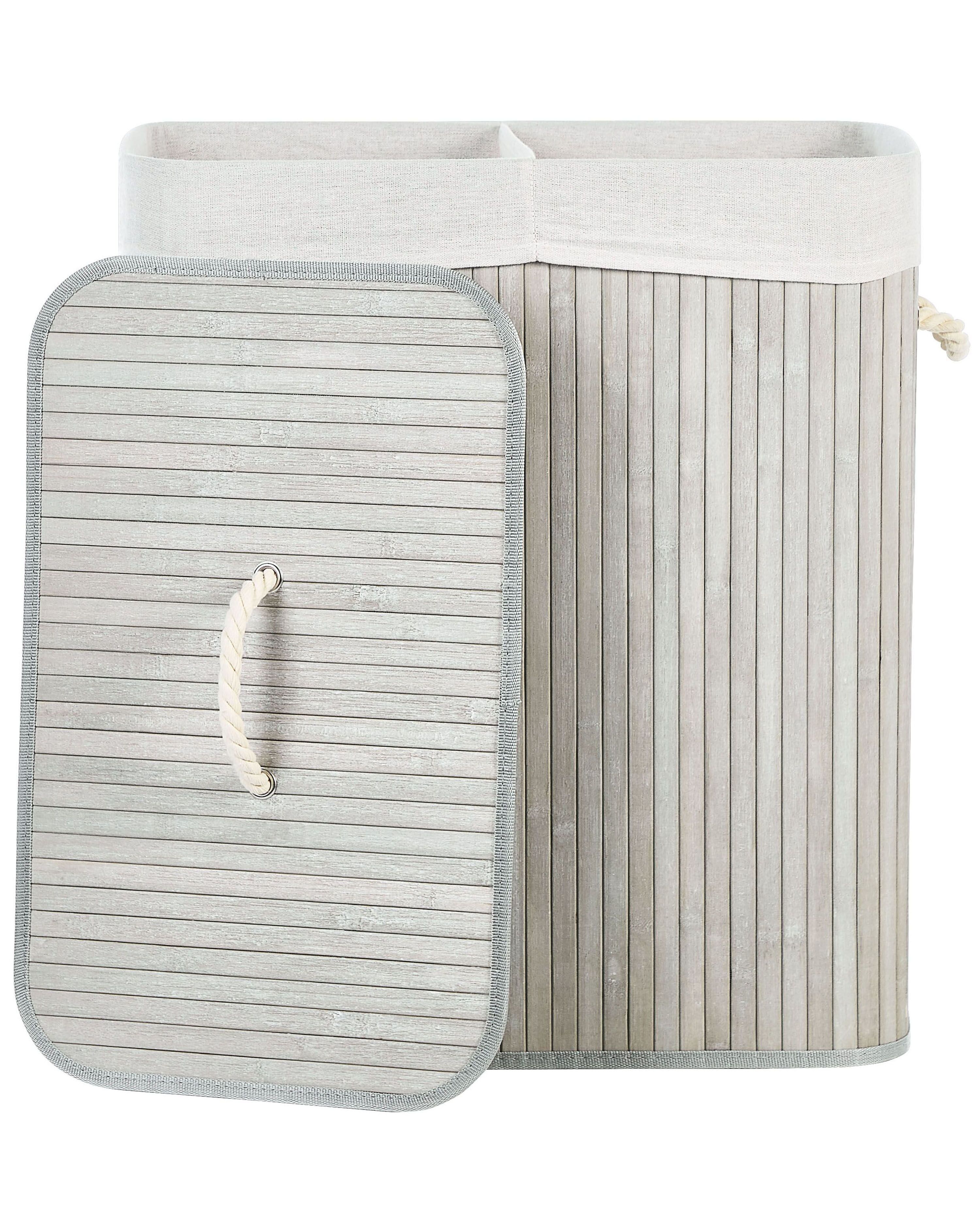 Wasmand bamboe grijs 60 cm KANDY | Beliani.nl