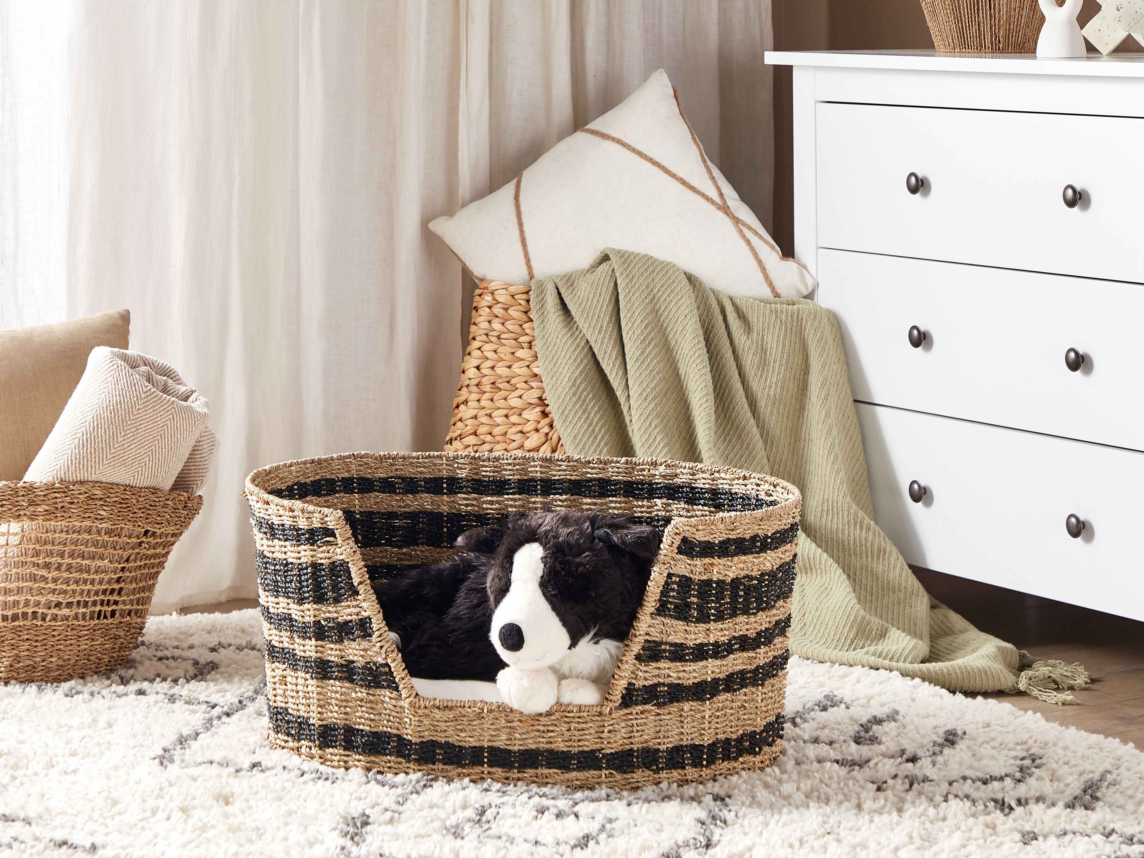 Cama para animal de estimação em fibra de algas marinhas cor natural 65 ...