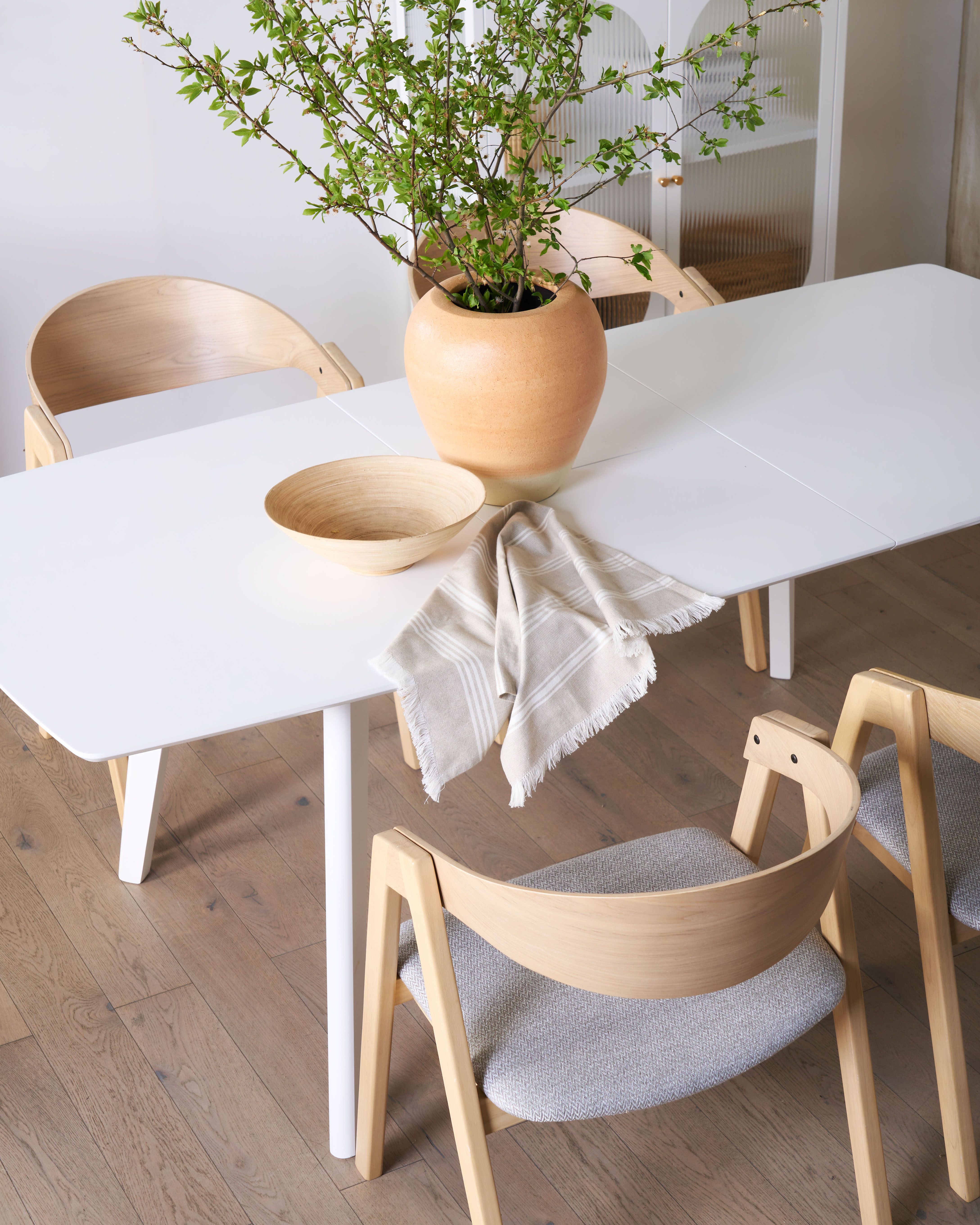 Extending Dining Table 120/160 x 80 cm White SANFORD | Beliani.co.uk