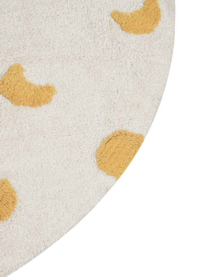 Round Cotton Area Rug ø 140 cm Light Beige LOTI | Beliani.co.uk
