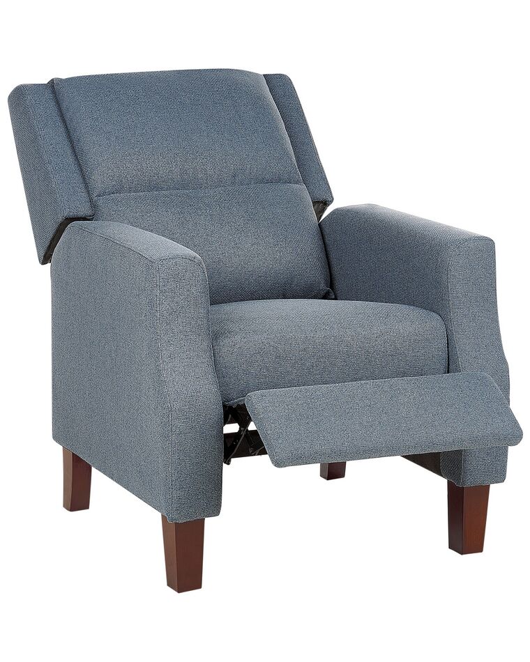 Fabric Recliner Chair Blue EGERSUND | Beliani.co.uk