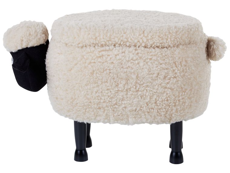 Pouf animal en tissu beige avec coffre SHEEP | Beliani.fr