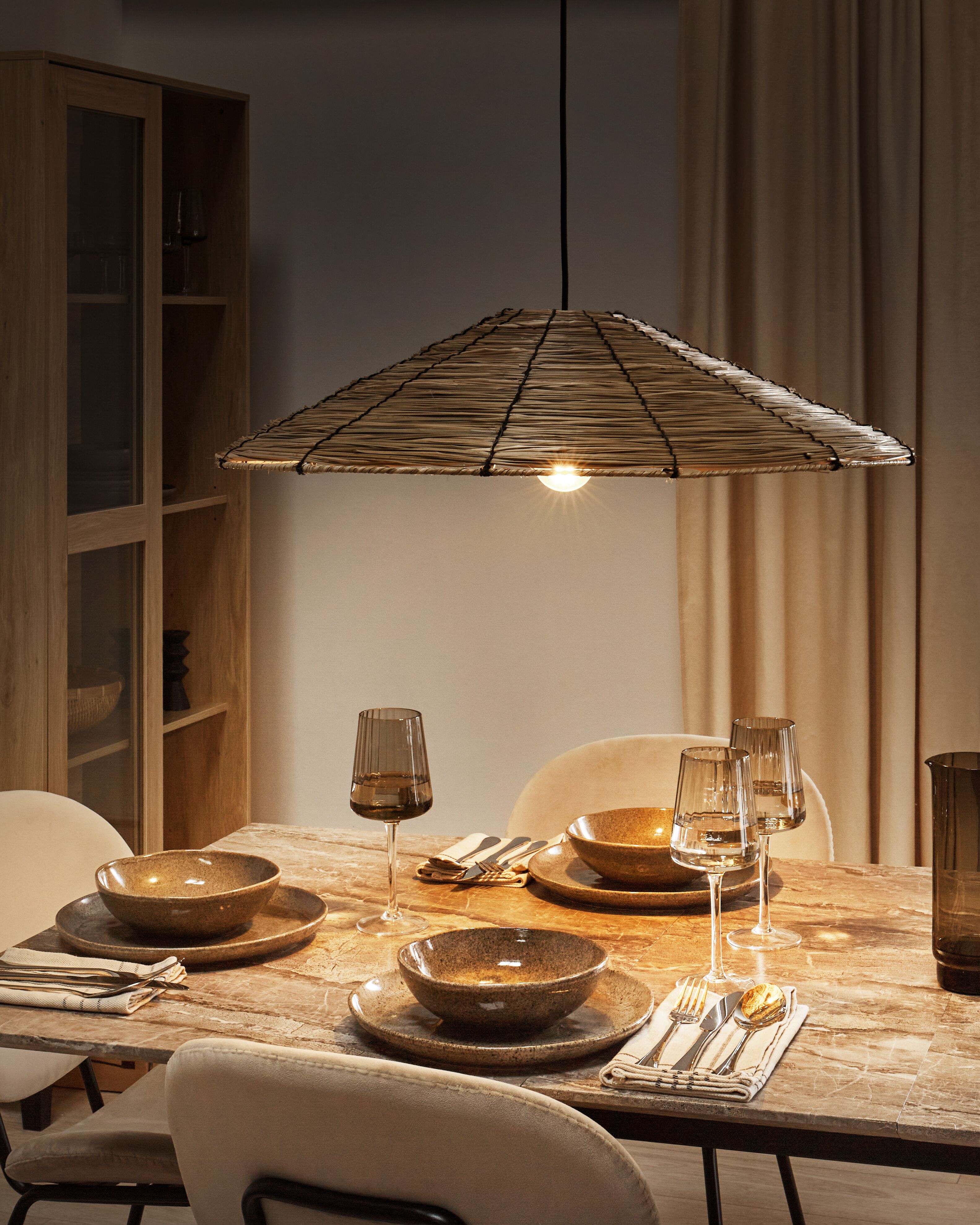 Seagrass Pendant Lamp Natural LUAGAN | Beliani.co.uk