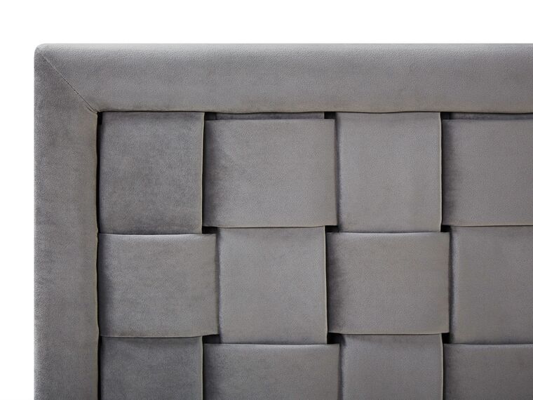 Sametová šedá postel 140x 200 cm LIMOUX | Beliani.cz