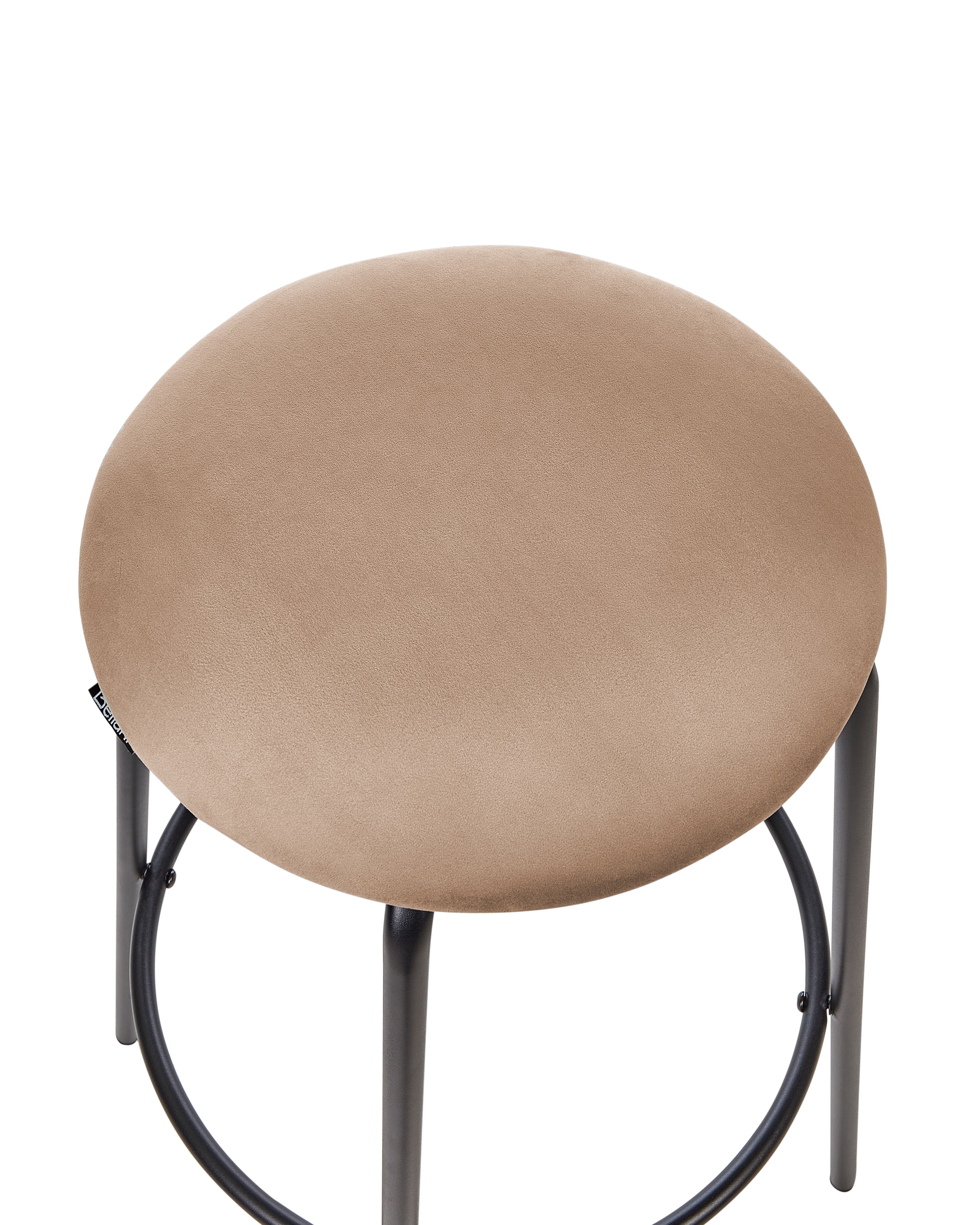 Set of 2 Velvet Bar Stools Brown MORTON | Beliani.co.uk