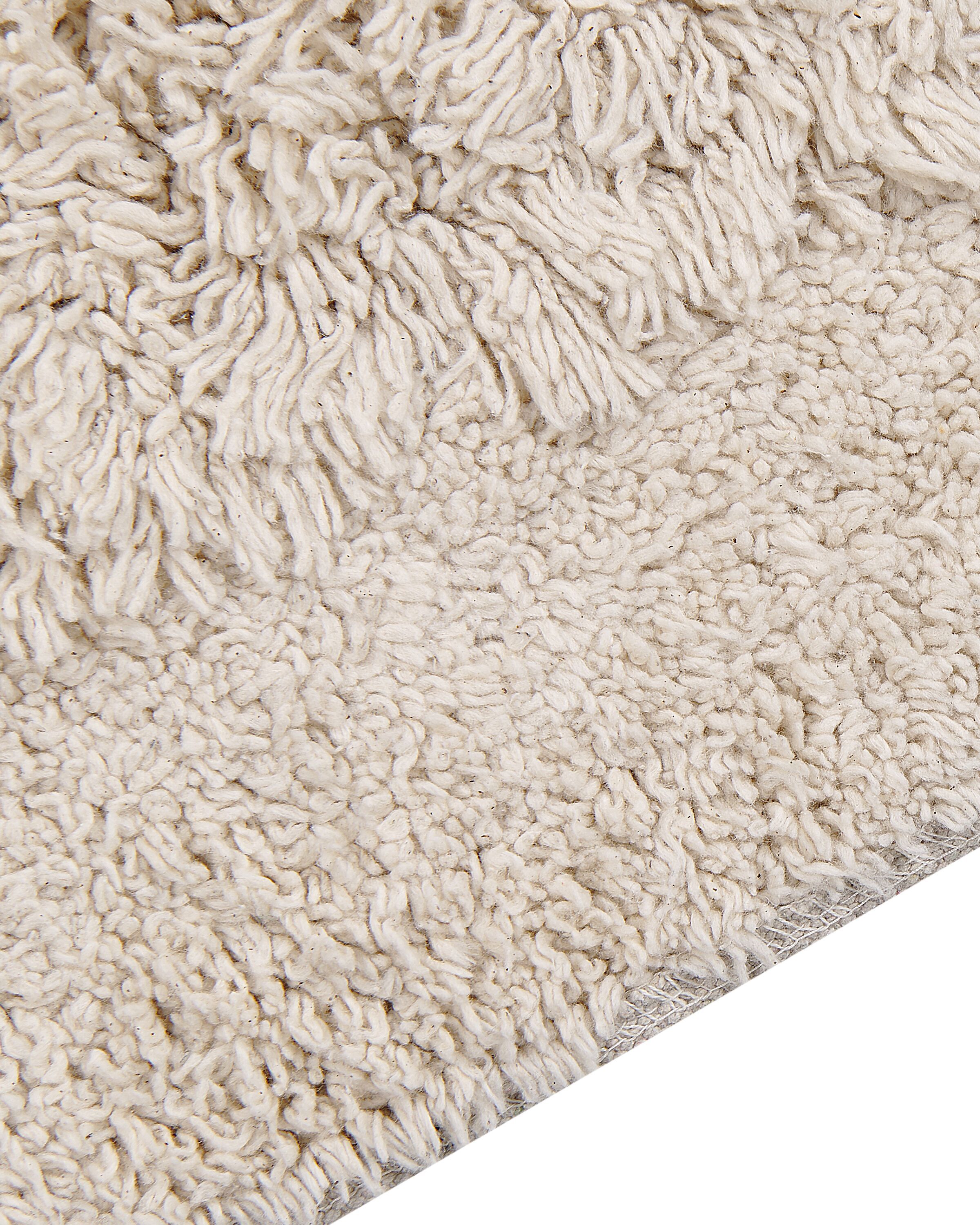 Teppich Baumwolle hellbeige 80 x 150 cm Fransen Shaggy BITLIS | Beliani.at