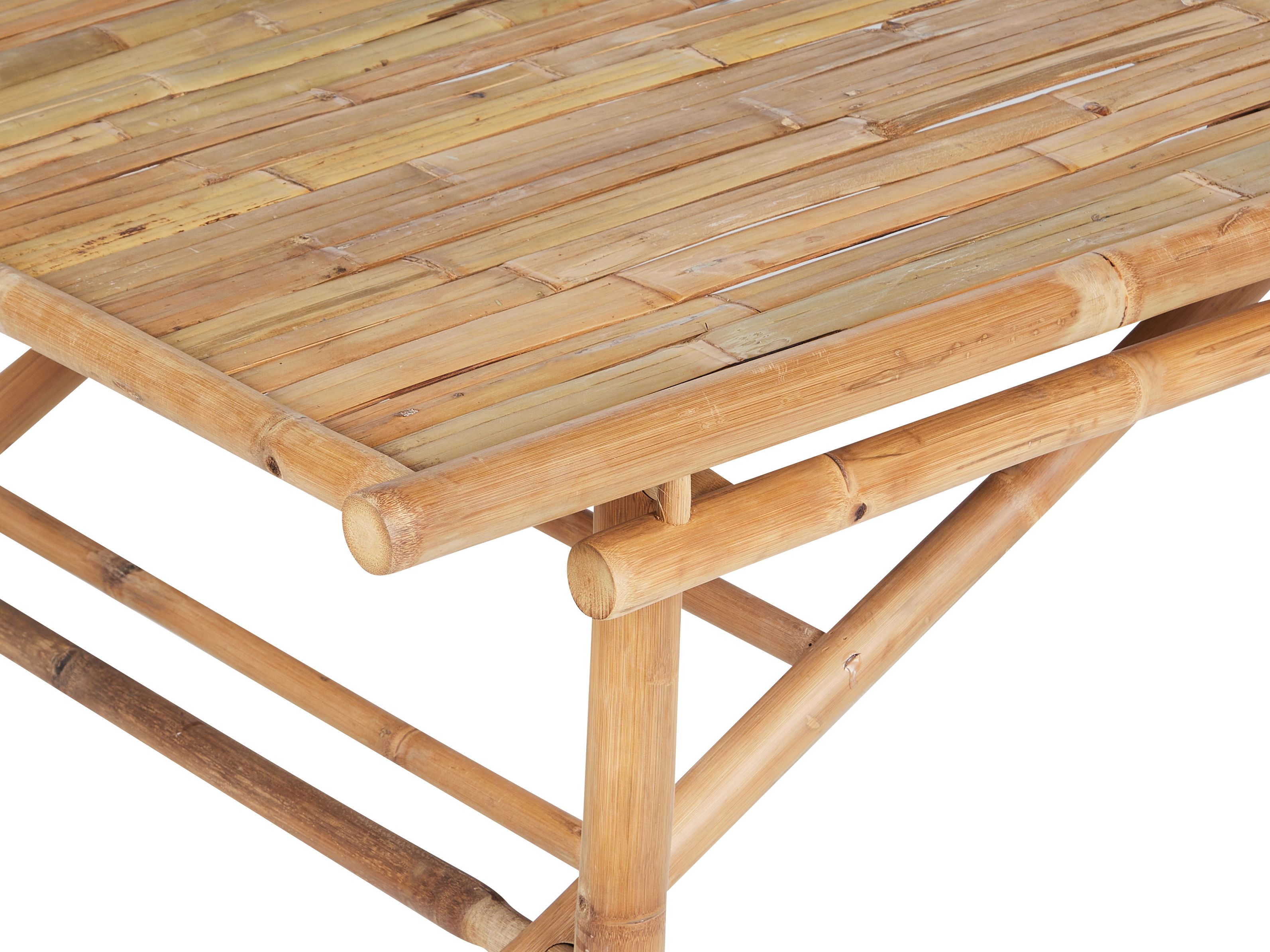 Bamboo Garden Table 180 cm Light Wood TINDARI | Beliani.co.uk