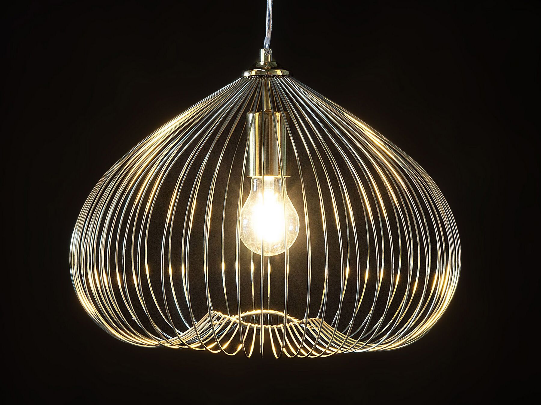 Metal Pendant Lamp Gold TORDINO | Beliani.co.uk