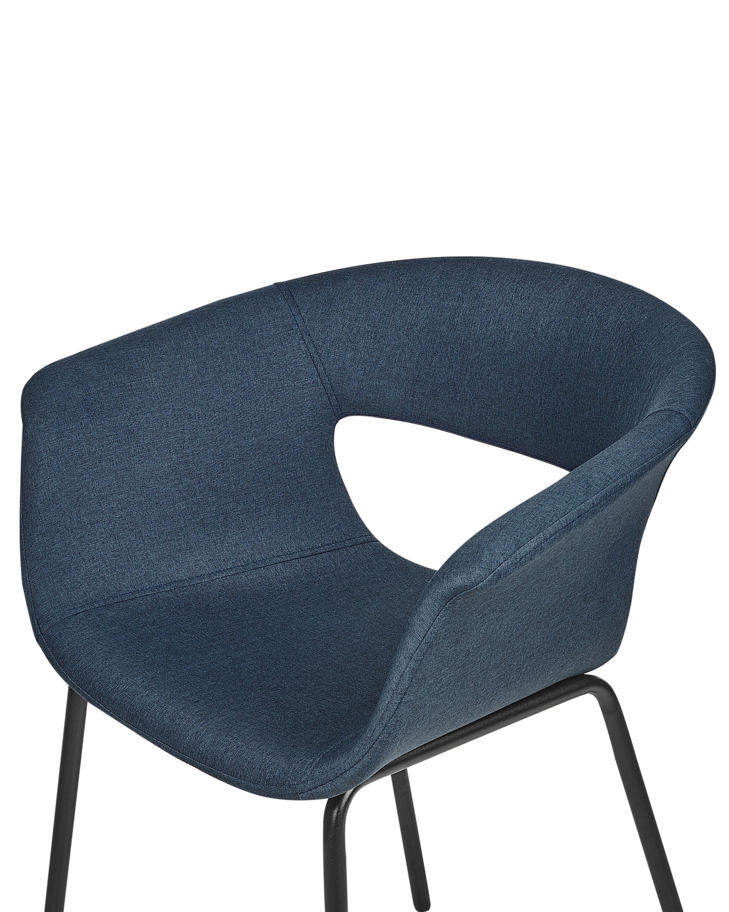 Set med 2 matstolar tyg mörkblå ELMA | Beliani.se