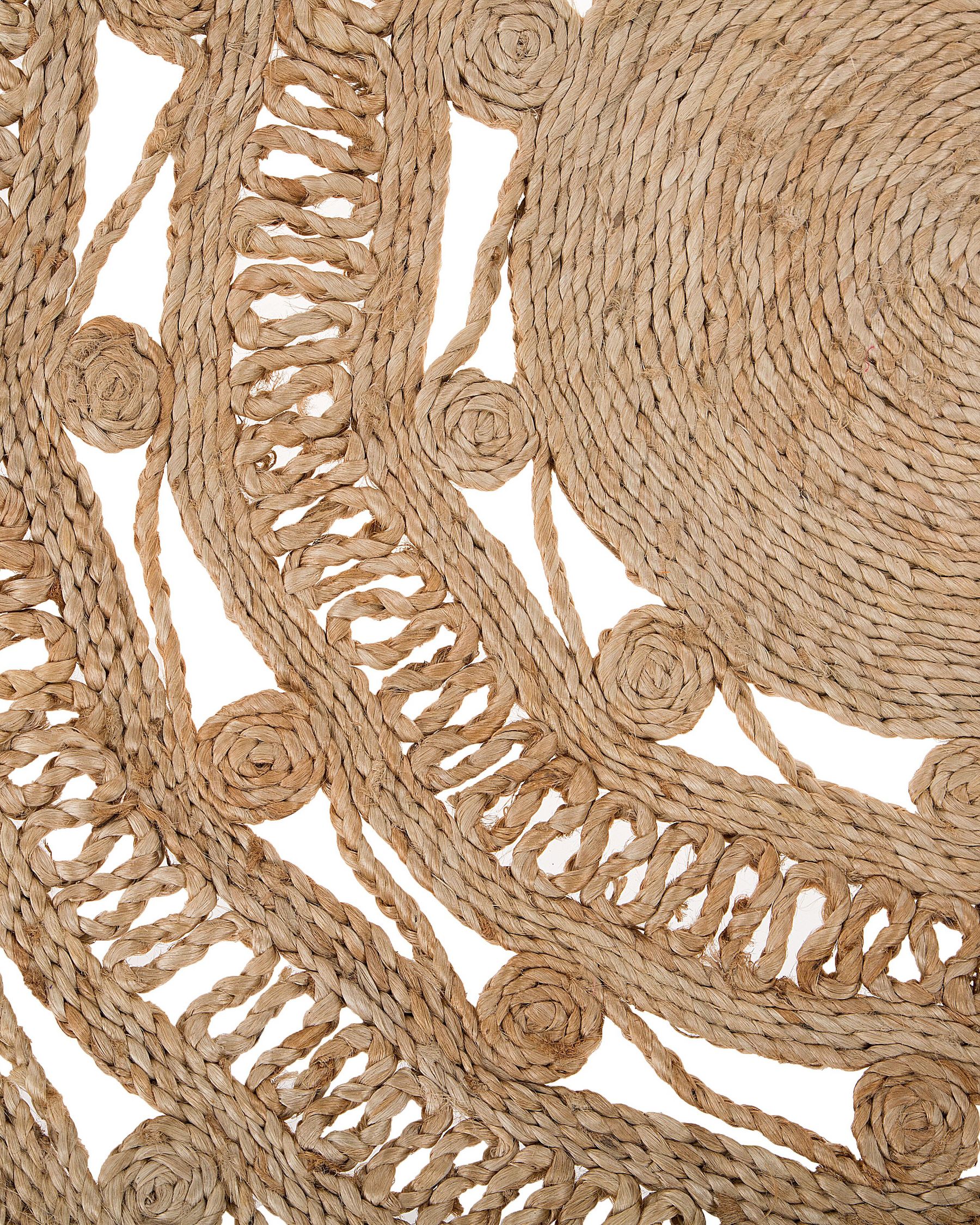 Alfombra de yute beige ⌀ 140 cm KERER | Beliani.es