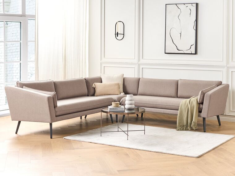 Garten Ecksofa beige 5-Sitzer modular LORETELLO | Beliani.de