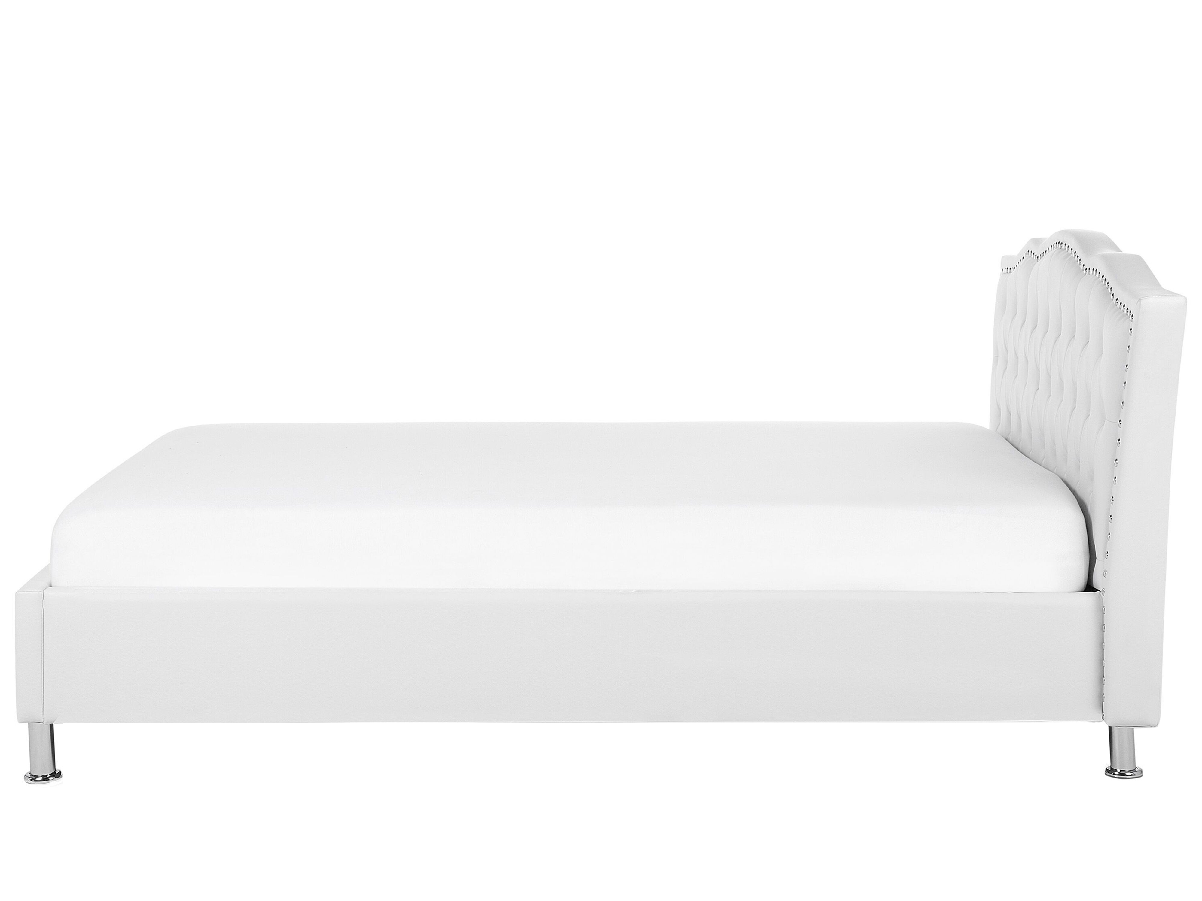 Seng 140x200 cm Kunstlæder Hvid METZ | Beliani.dk