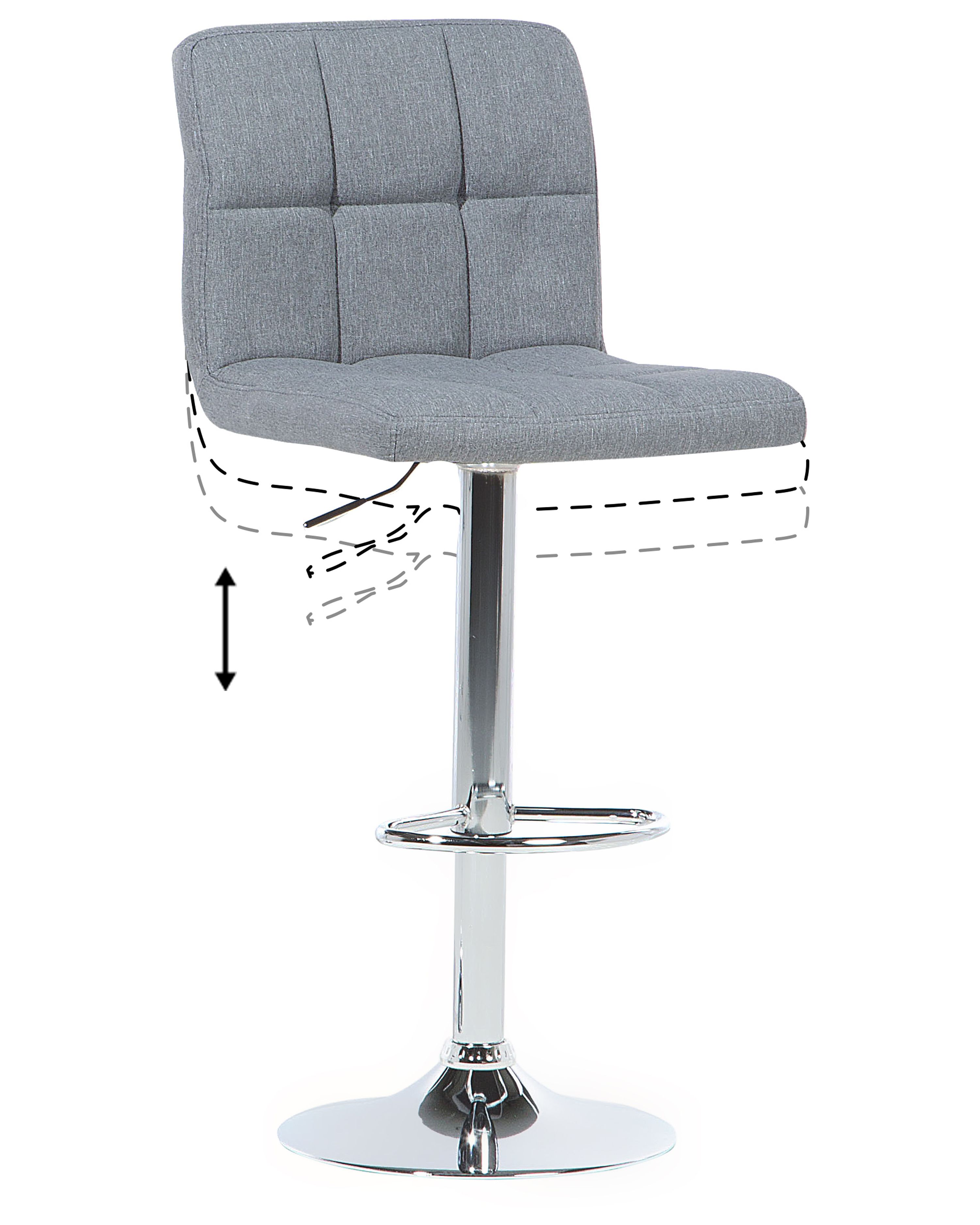 Barhocker Polsterbezug grau höhenverstellbar 2er Set MARION | Beliani.at