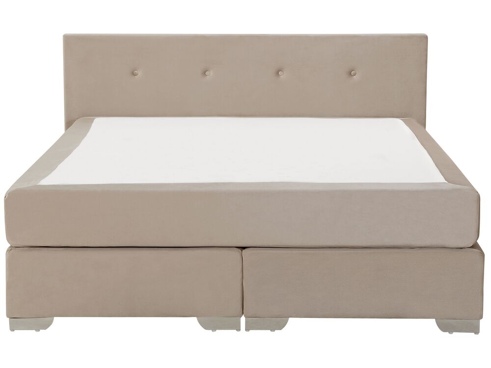 Boxspringbett Samtstoff beige 180 x 200 cm CONSUL | Beliani.de