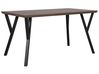 Dining Table 140 x 80 cm Dark Wood with Black BRAVO | Beliani.co.uk
