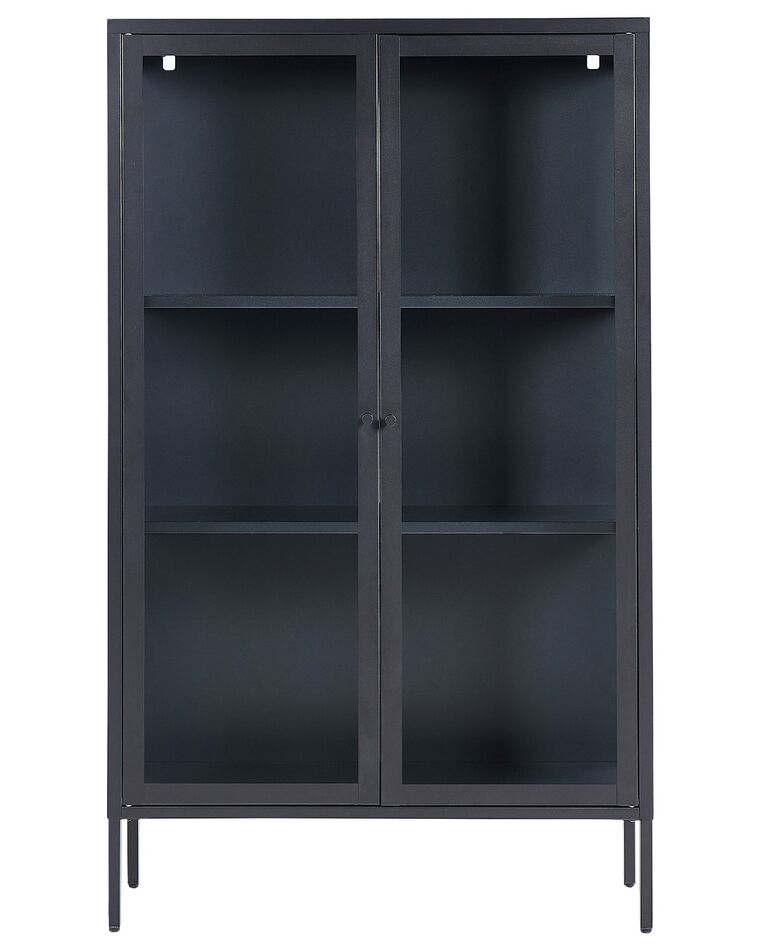Vitrineskab sort stål H 150 cm NASH | Beliani.dk