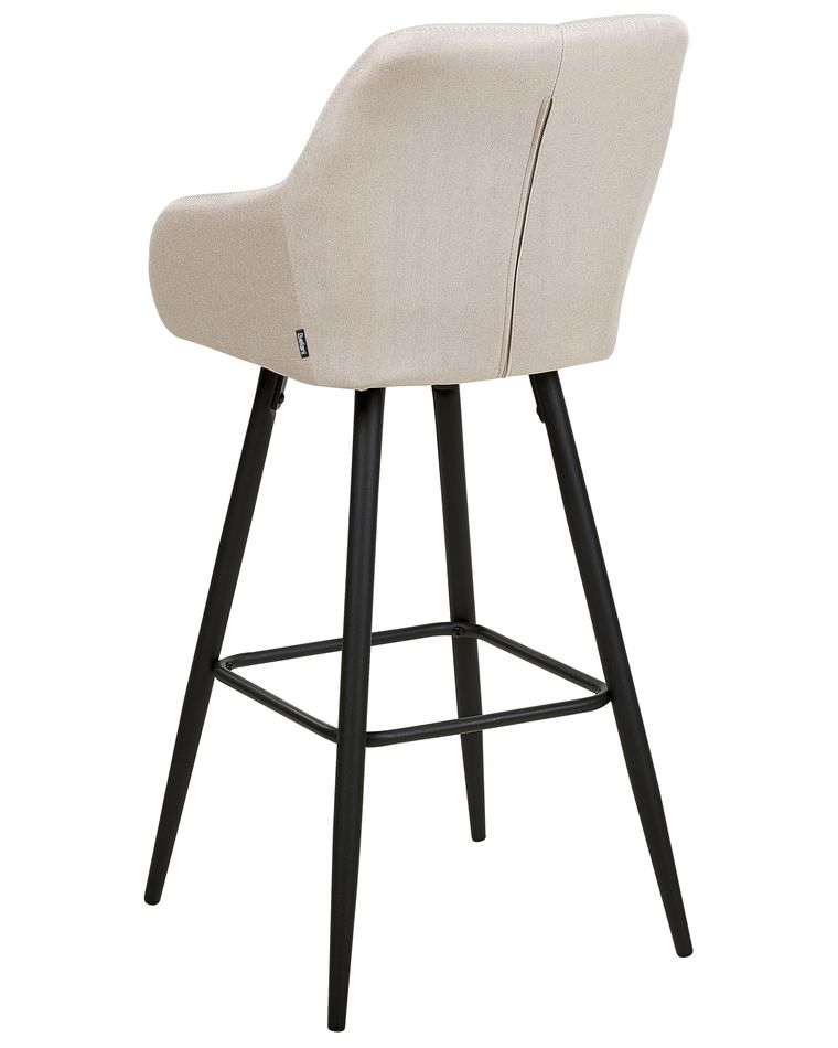 Set of 2 Fabric Bar Chairs Light Beige DARIEN | Beliani.co.uk