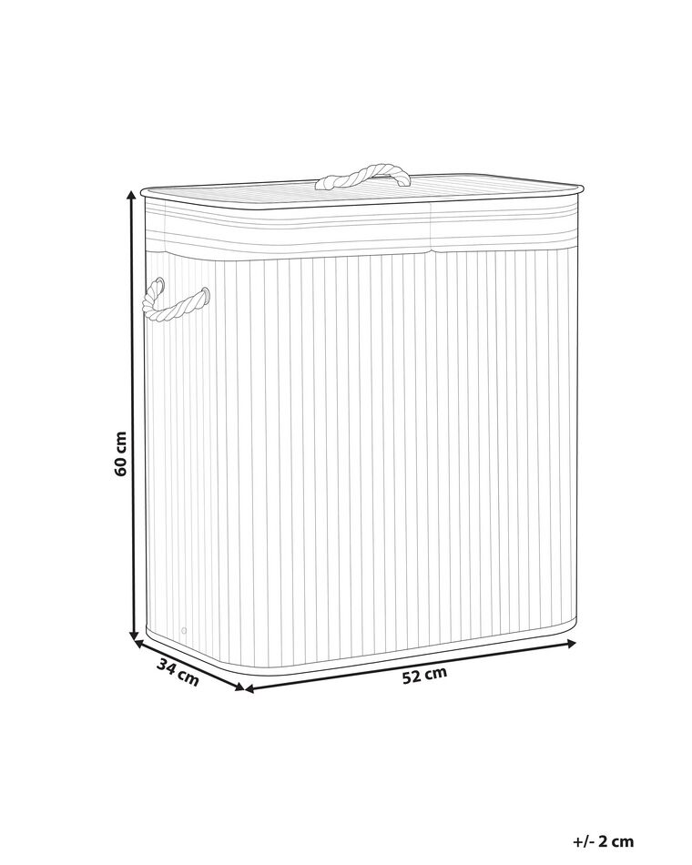 Wasmand bamboe wit 60 cm KALTHOTA | Beliani.nl