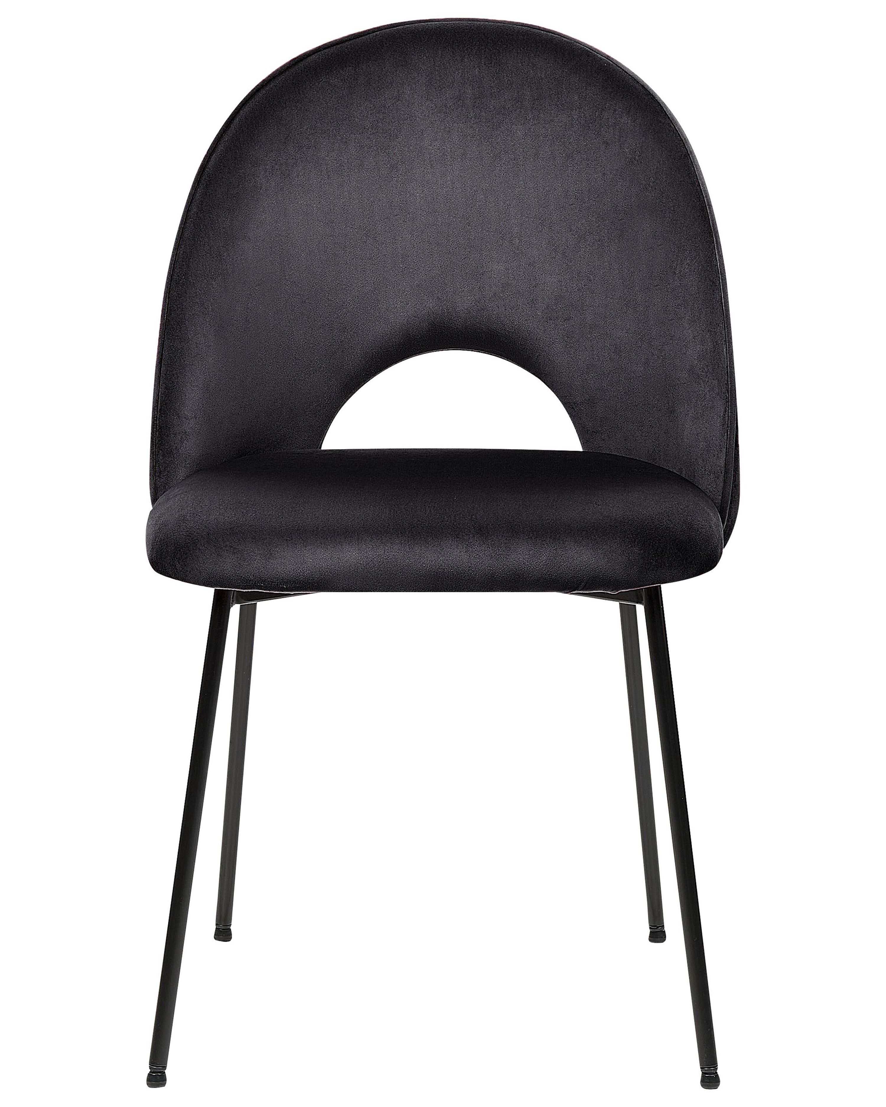 Set med 2 matstolar i sammet svart COVELO | Beliani.se