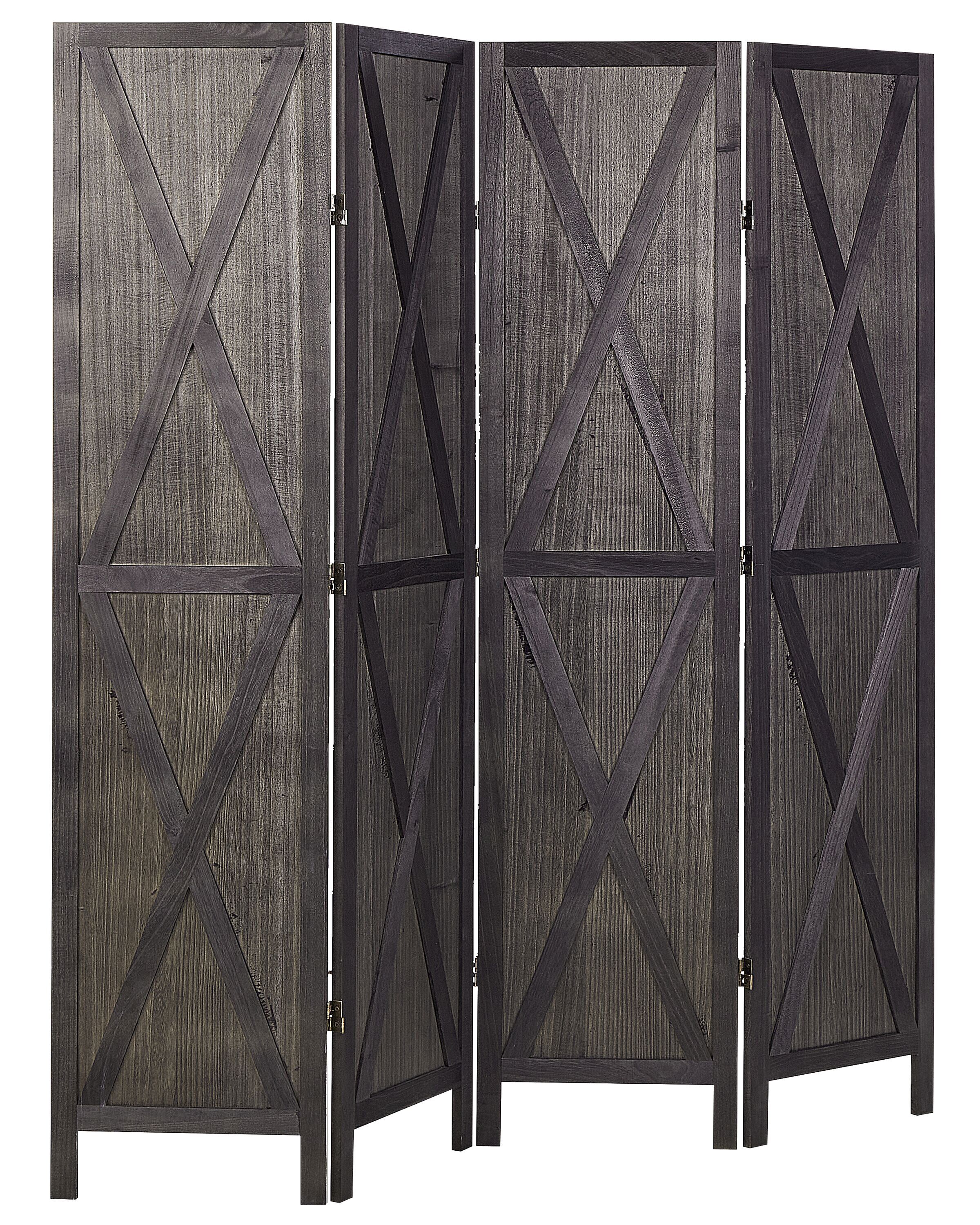 Biombo com 4 painéis em madeira preta 170 x 163 cm RIDANNA | Beliani.pt