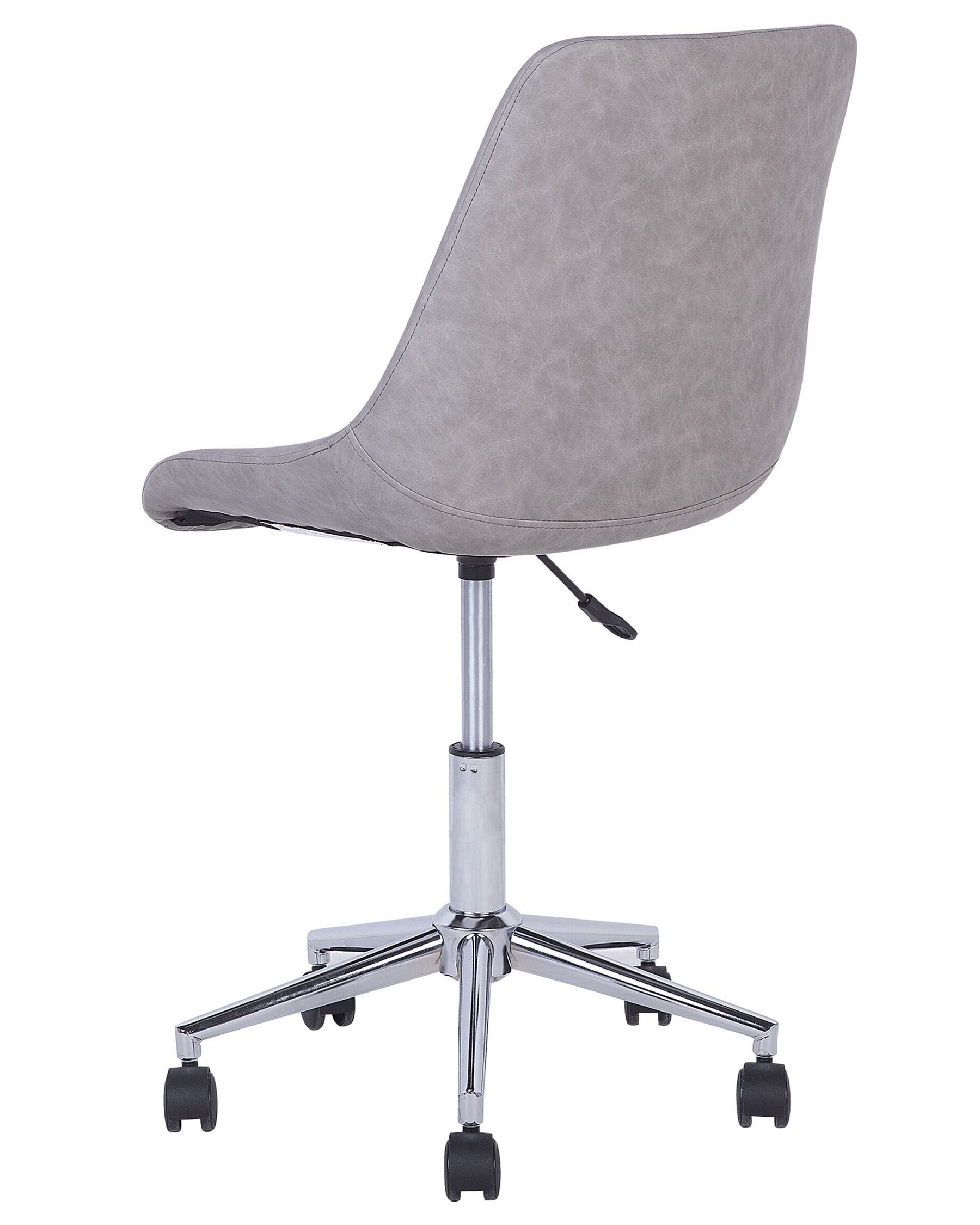 Faux Leather Armless Desk Chair Grey MARIBEL | Beliani.co.uk