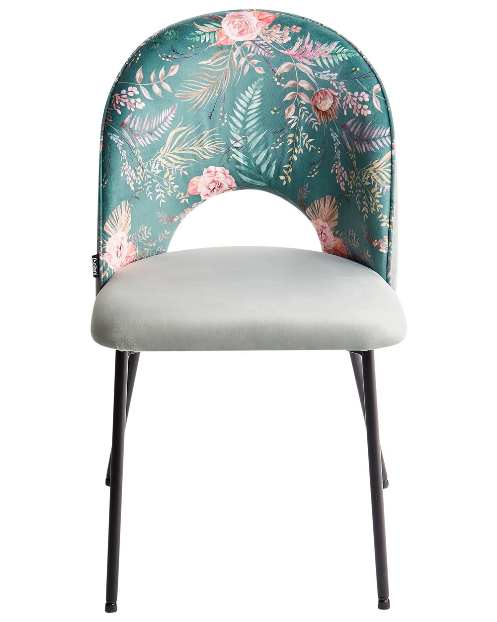 Set of 2 Velvet Dining Chairs Floral Pattern Green COVELO | Beliani.fr