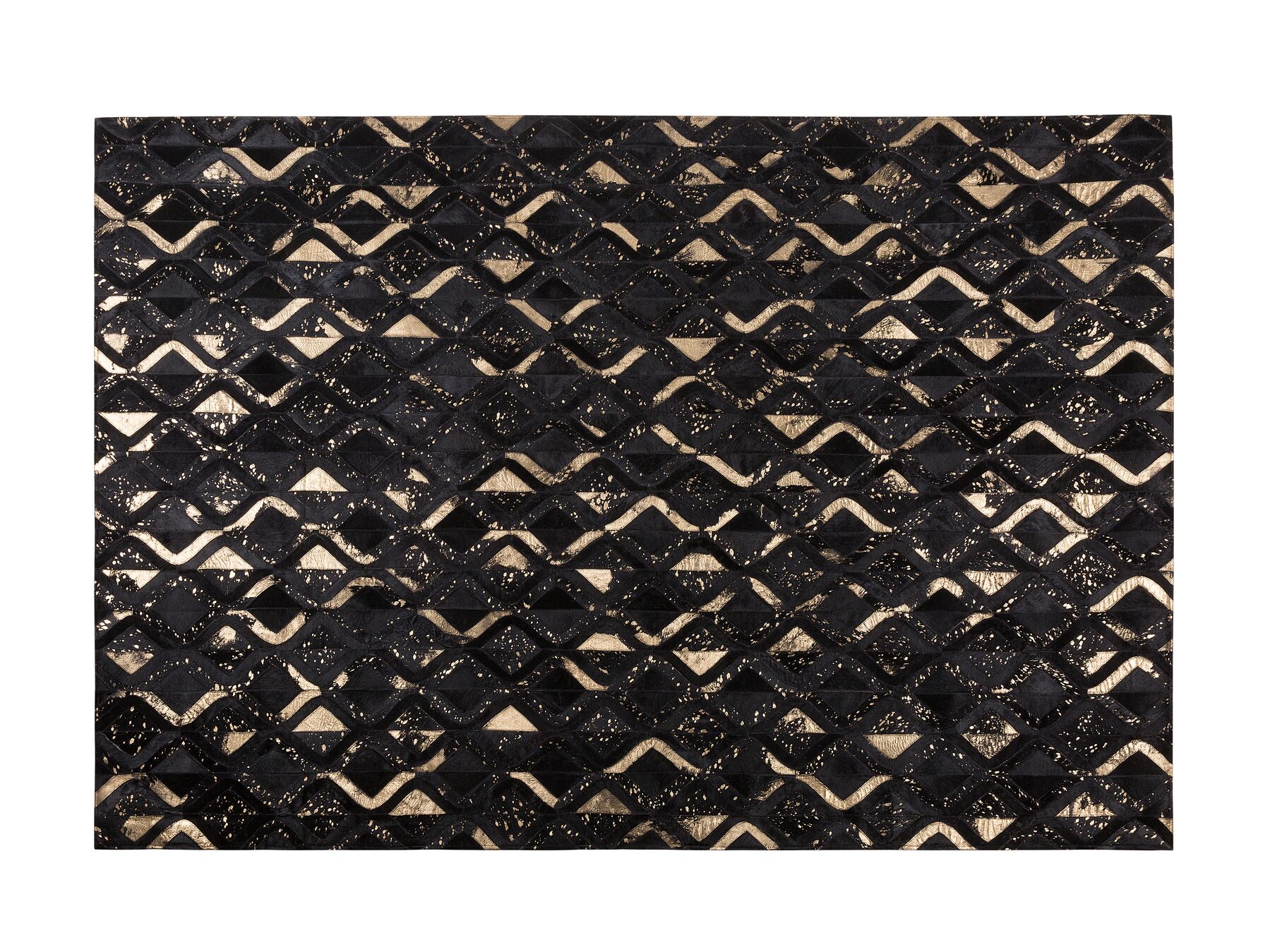 Vloerkleed zwart/goud 140 x 200 cm DEVELI | Gratis Levering