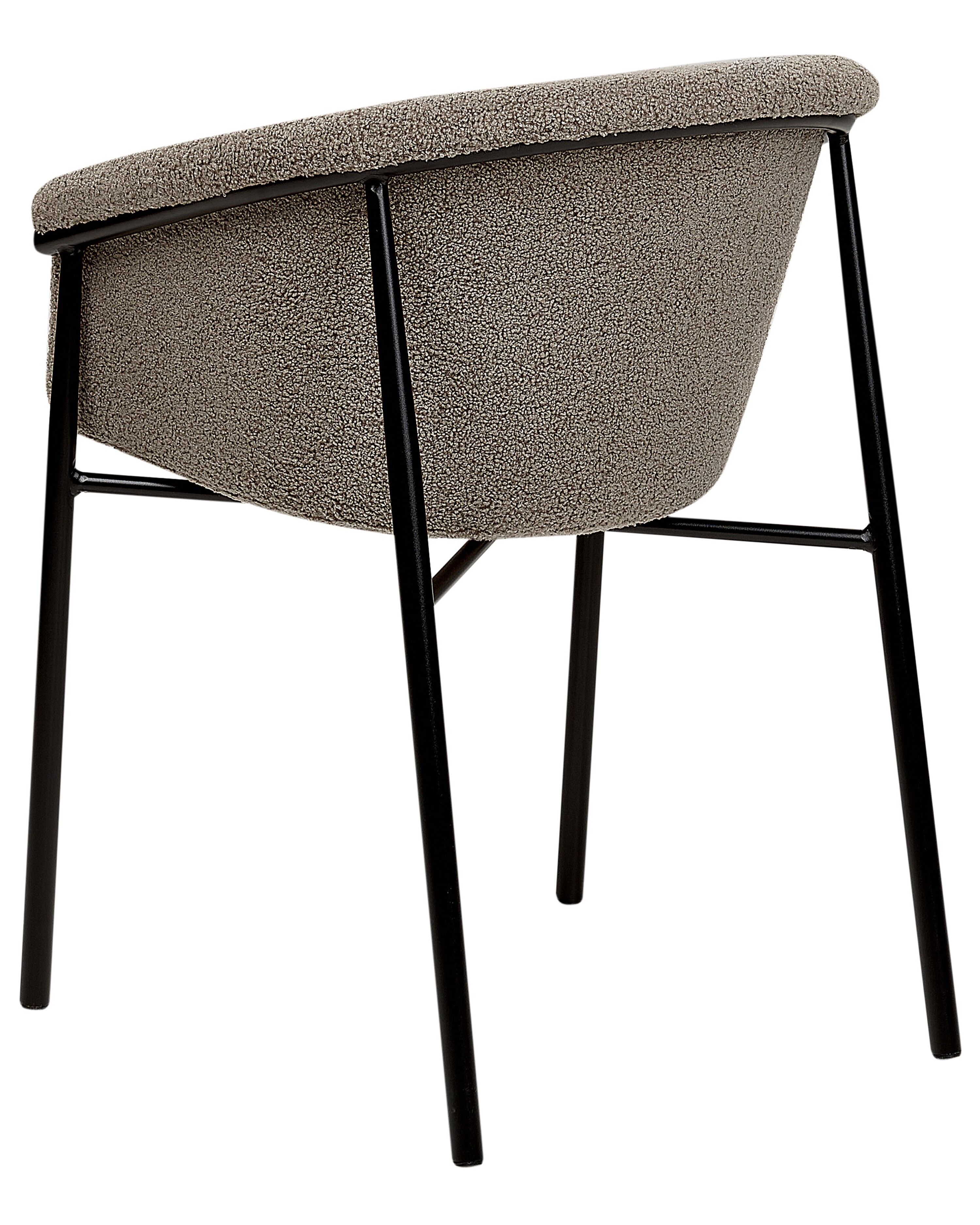 Matstol 2 st bouclé taupe AMES | Beliani.se