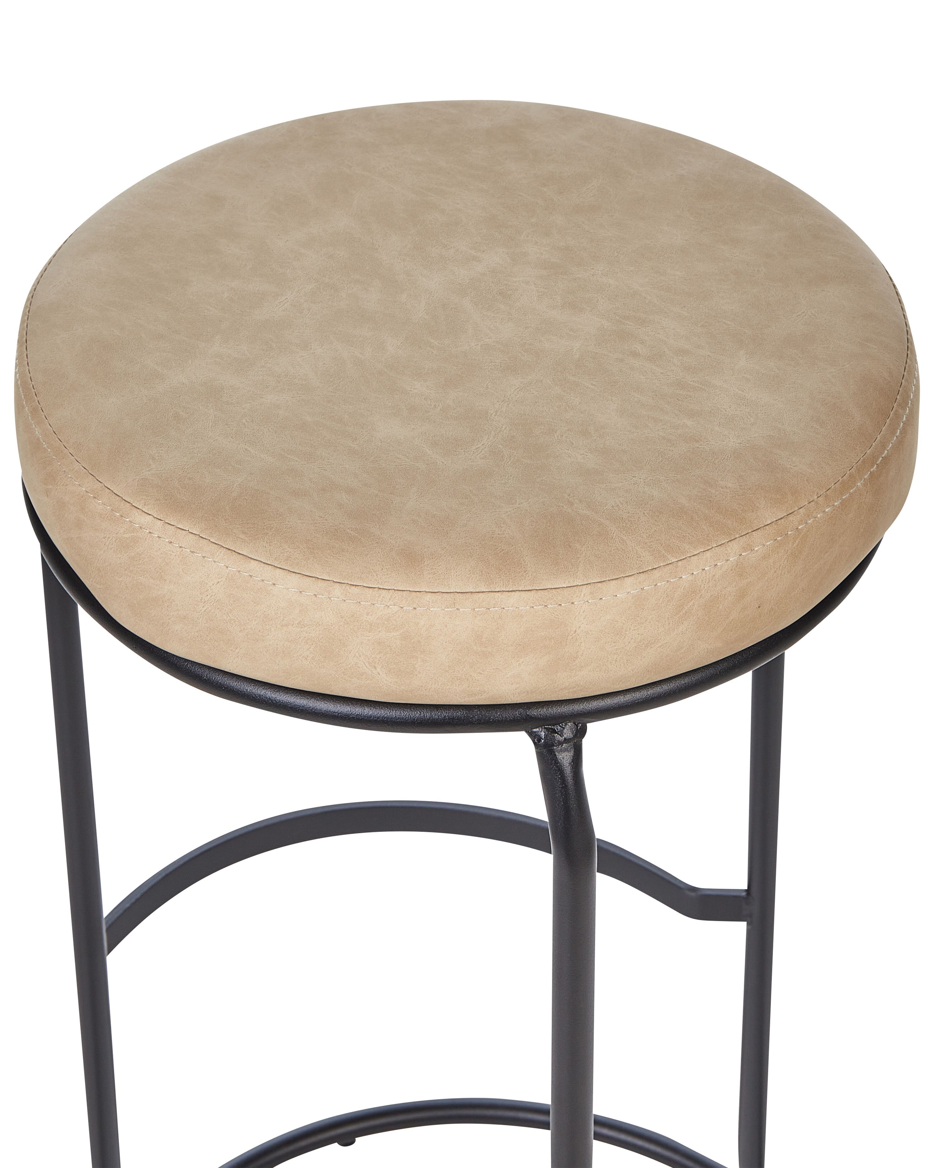 Set of 2 Faux Leather Bar Stools Beige MILROY | Beliani.co.uk