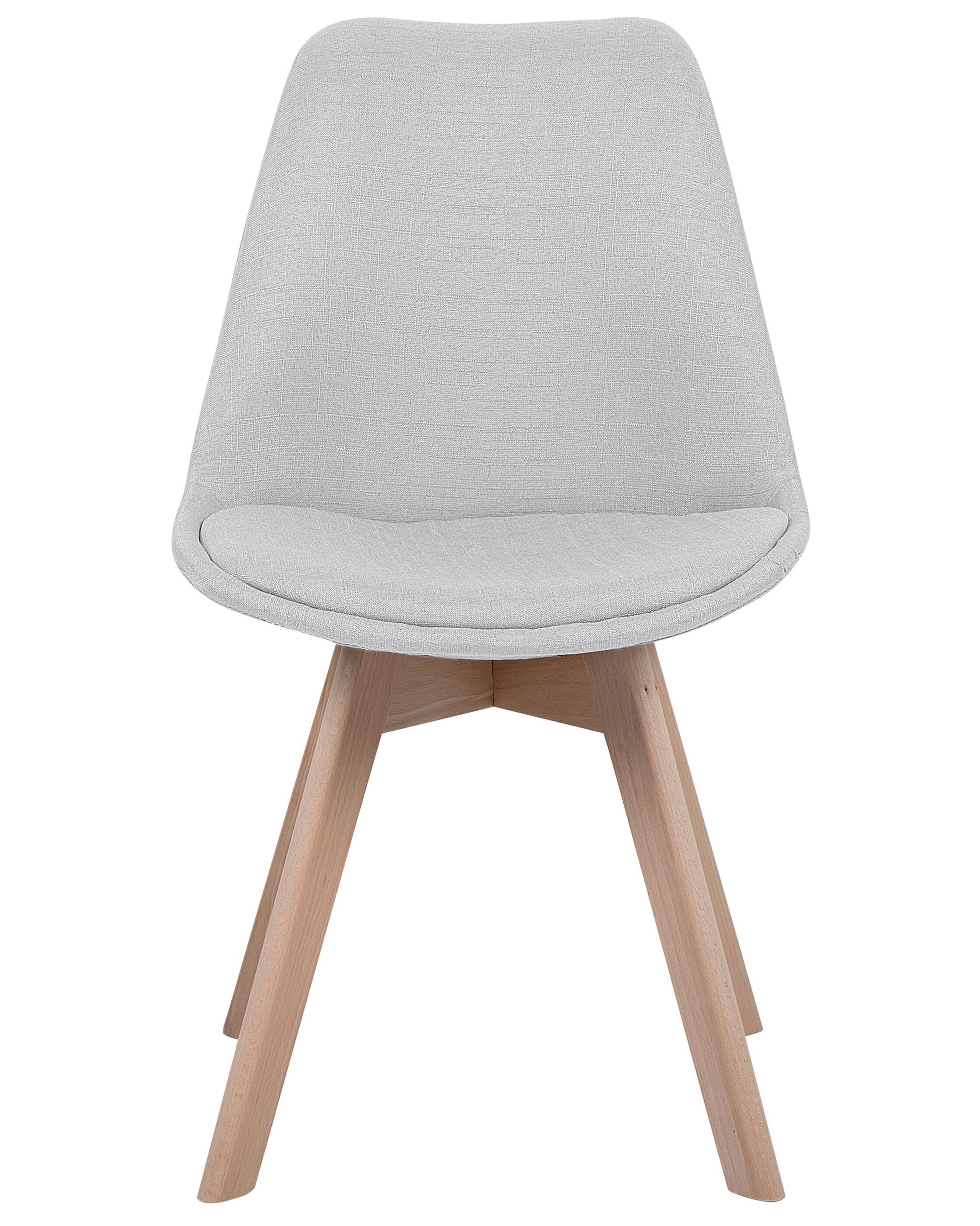 Set of 2 Fabric Dining Chairs Light Grey DAKOTA II | Beliani.co.uk