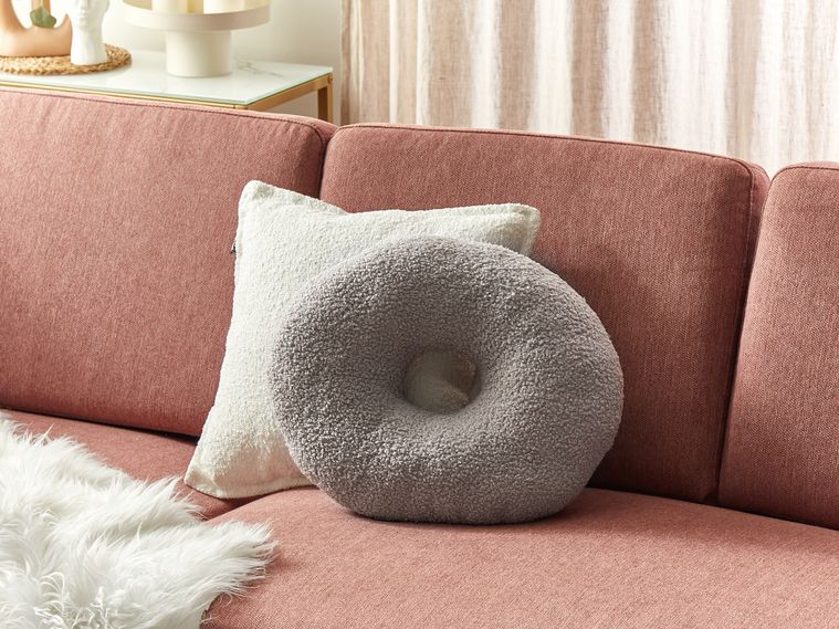 Lot de 2 coussins en forme de lettres gris HESPERIS | Beliani.fr