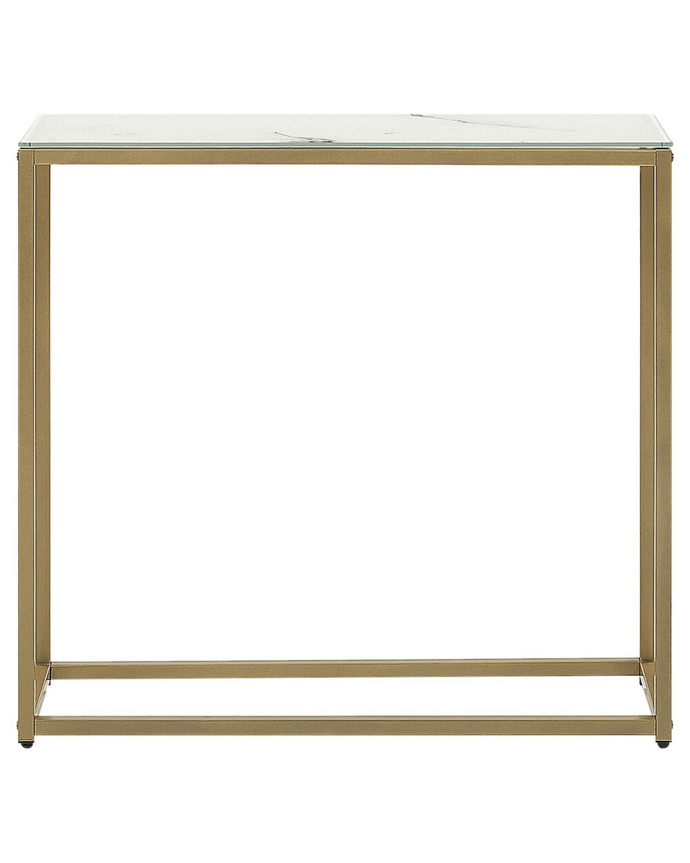 Console Table Marble Effect White with Gold DELANO | Beliani.co.uk