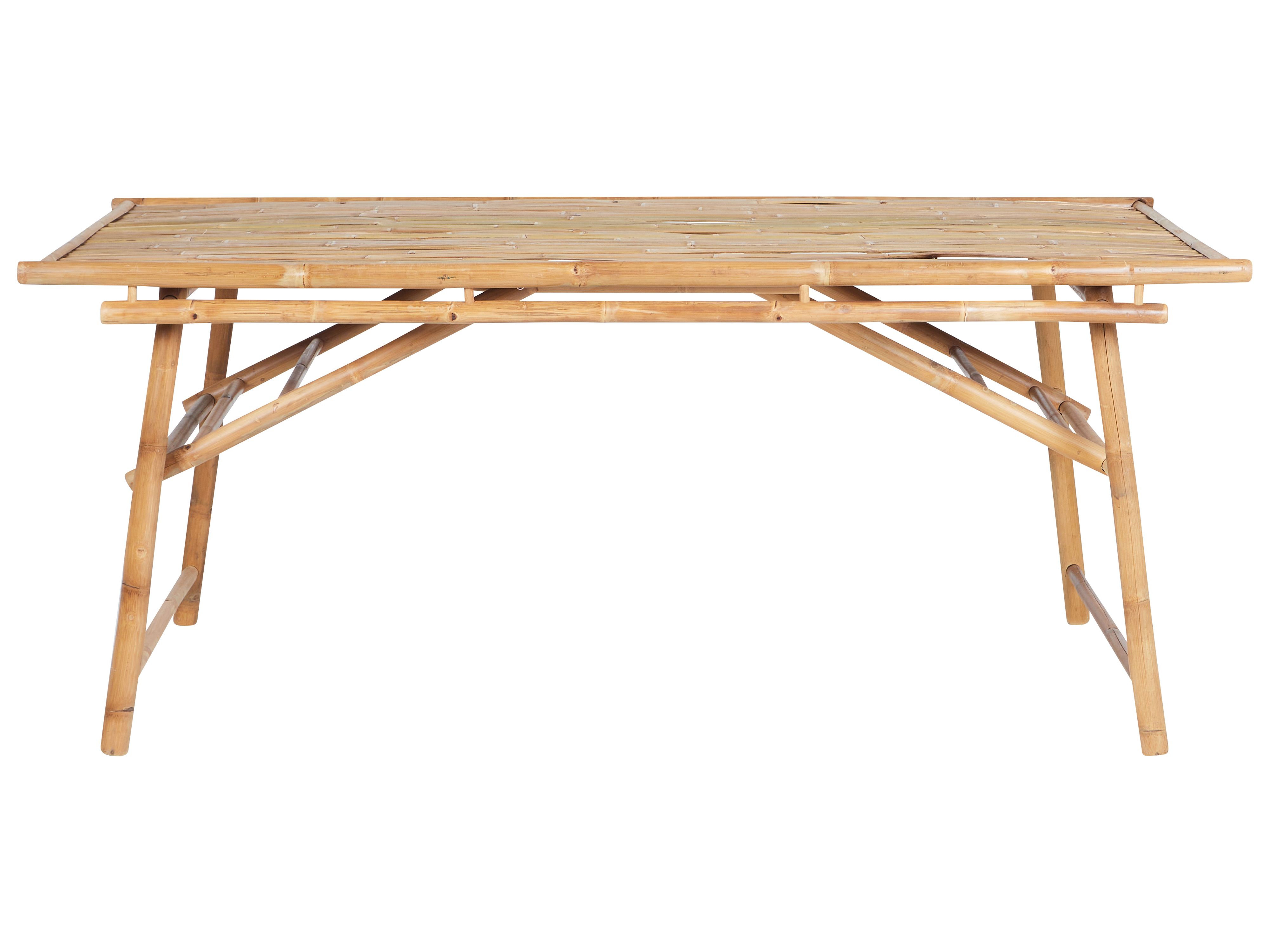 Bamboo Garden Table 180 cm Light Wood TINDARI | Beliani.co.uk