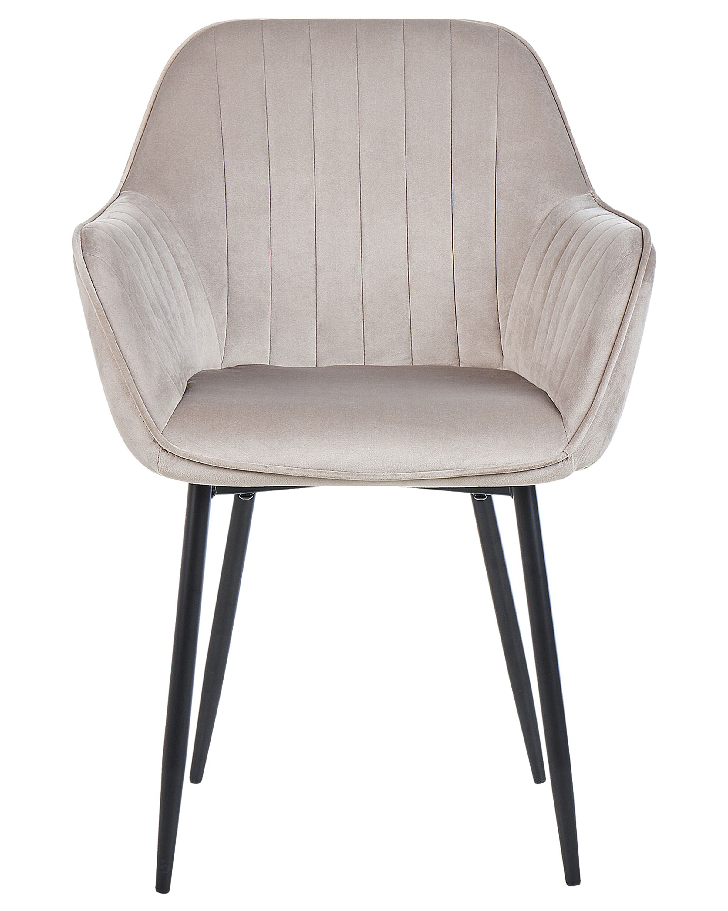 Set med 2 matstolar sammet taupe WELLSTON | Beliani.se