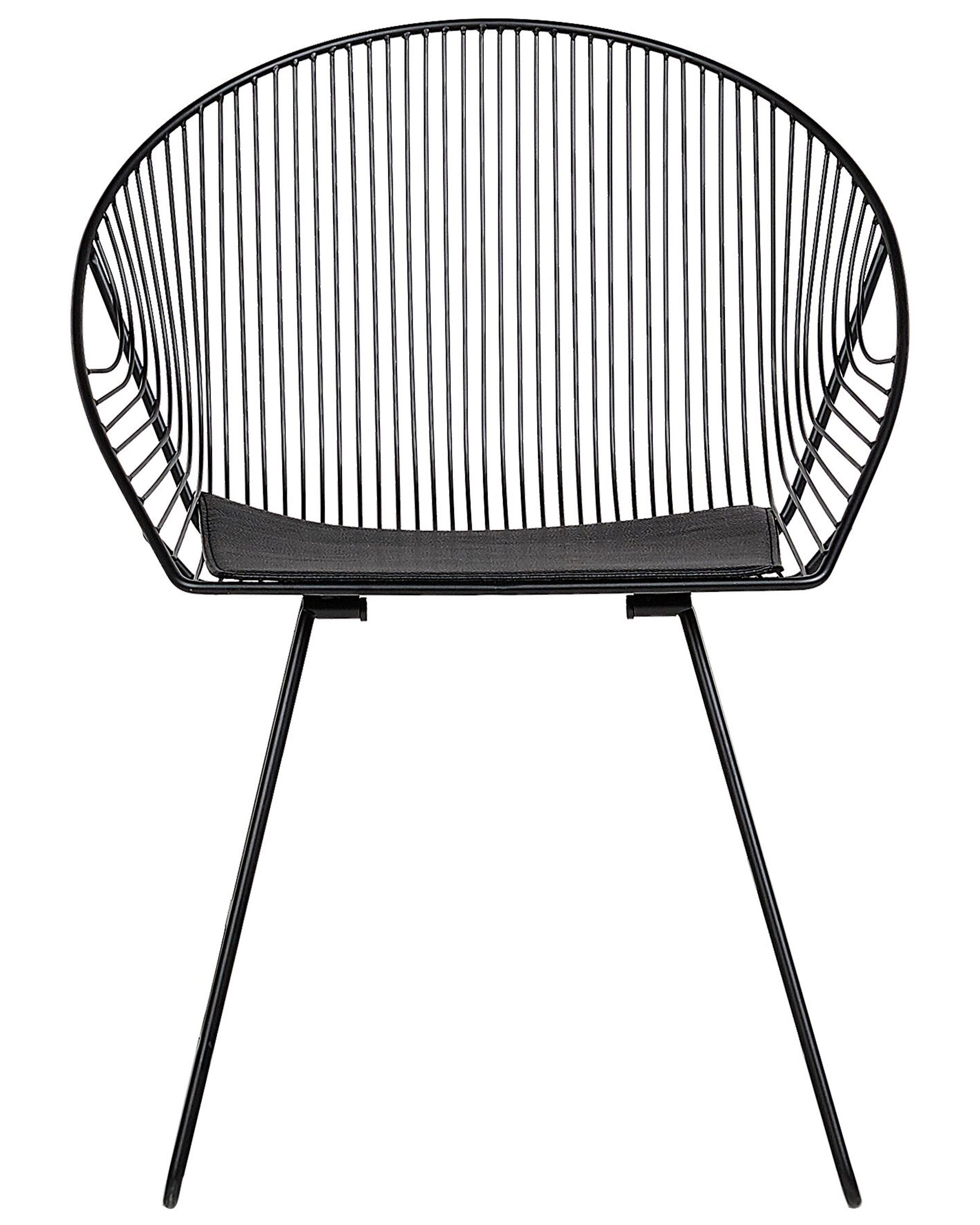 Metal Dining Chair Set of 2 Black AURORA | Beliani.co.uk